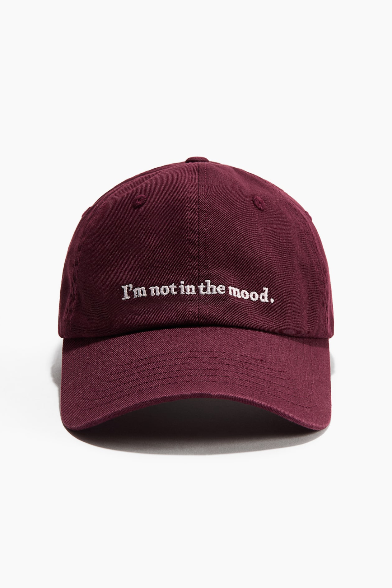 Men’s Burgundy/I'm Not In The Mood Cotton twill cap | H&M IN