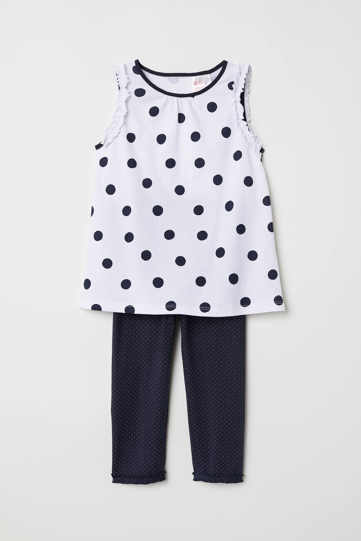 Jersey pyjamas - Vit/Prickig - BARN | H&M SE