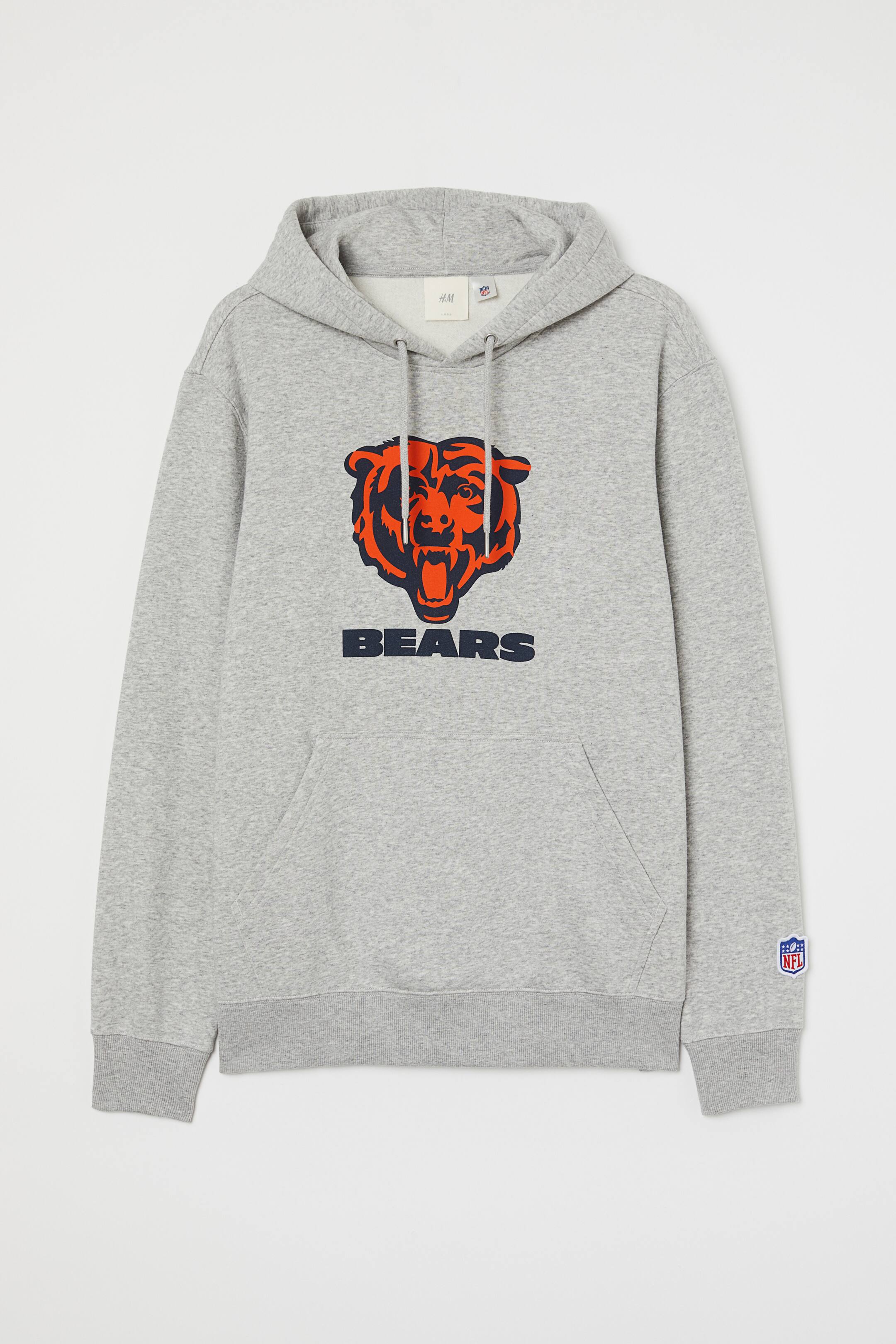 Hooded top with a motif - Light grey marl/Bears - Men | H&M HK