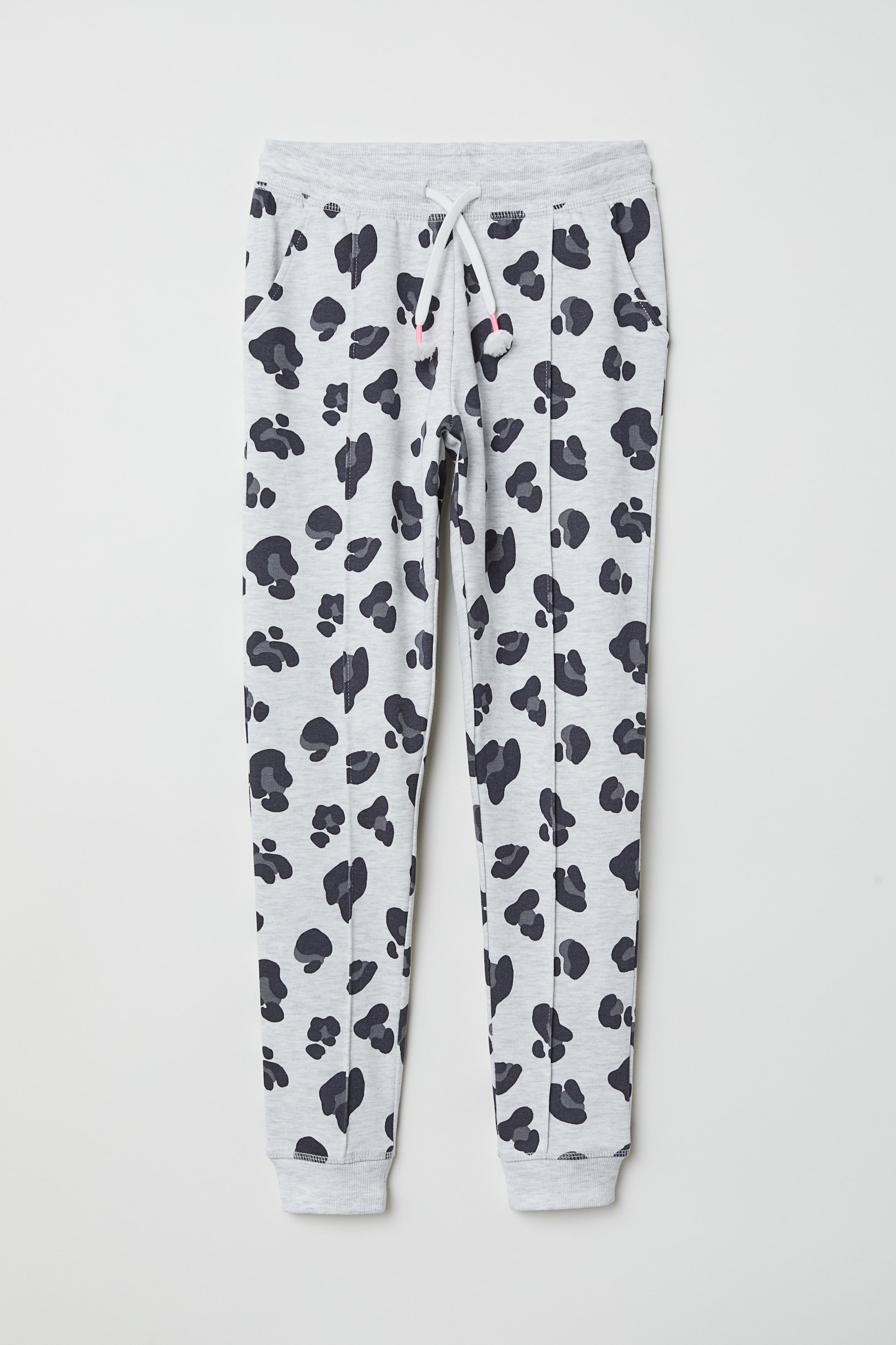 Joggers with Printed Design - Long - Gray/leopard print - Kids | H&M CA