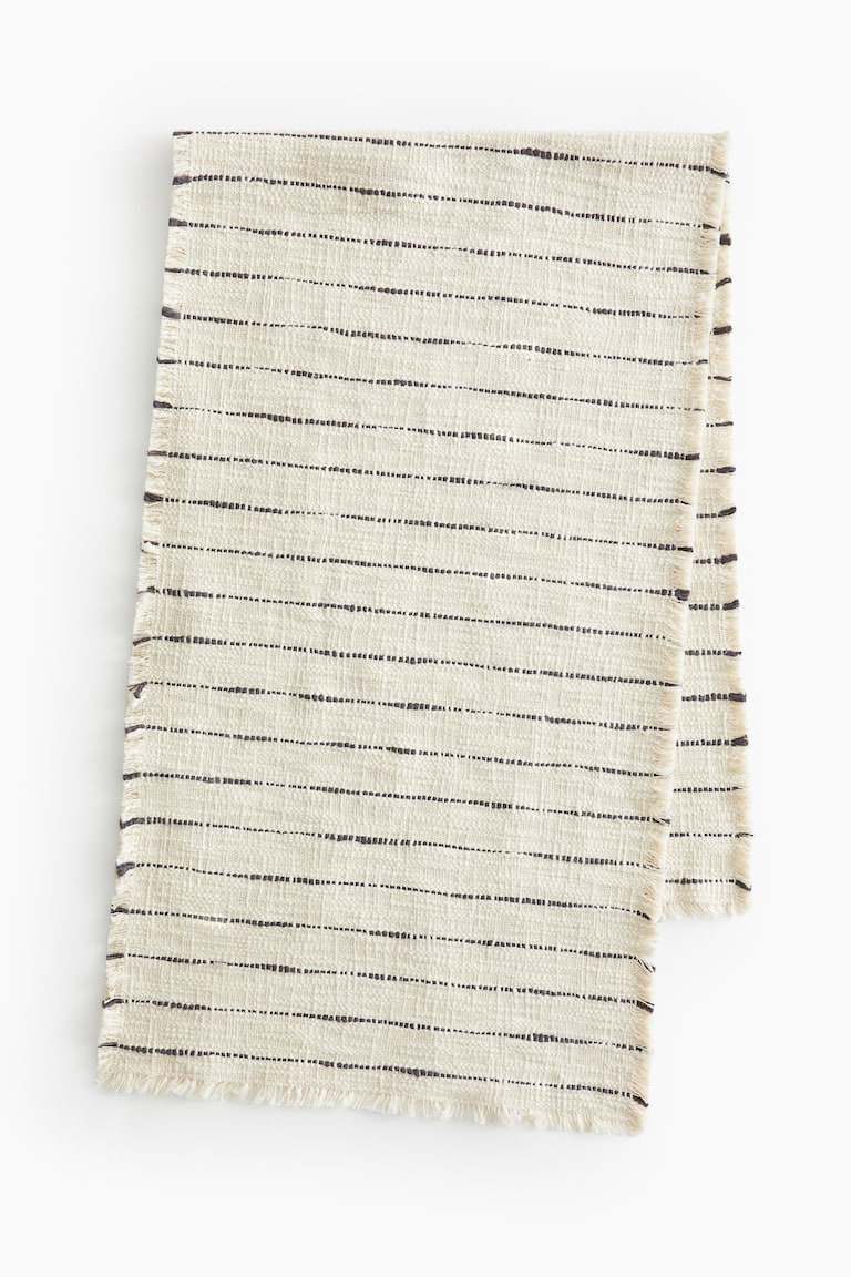 Textured-Weave Table Runner - Light beige/striped - Home All | H&M US