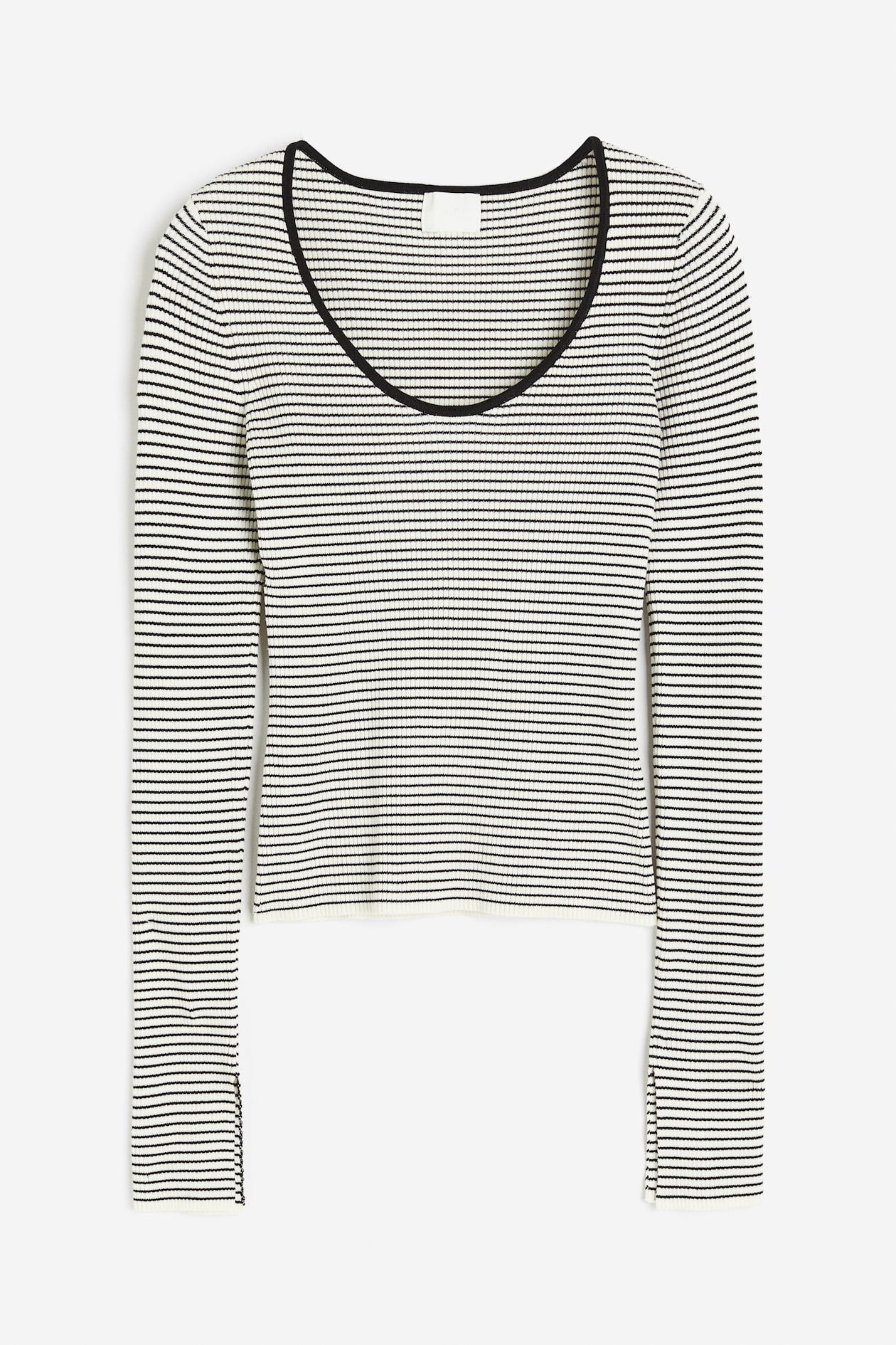Rib-knit top - White/Black striped - Ladies | H&M GB