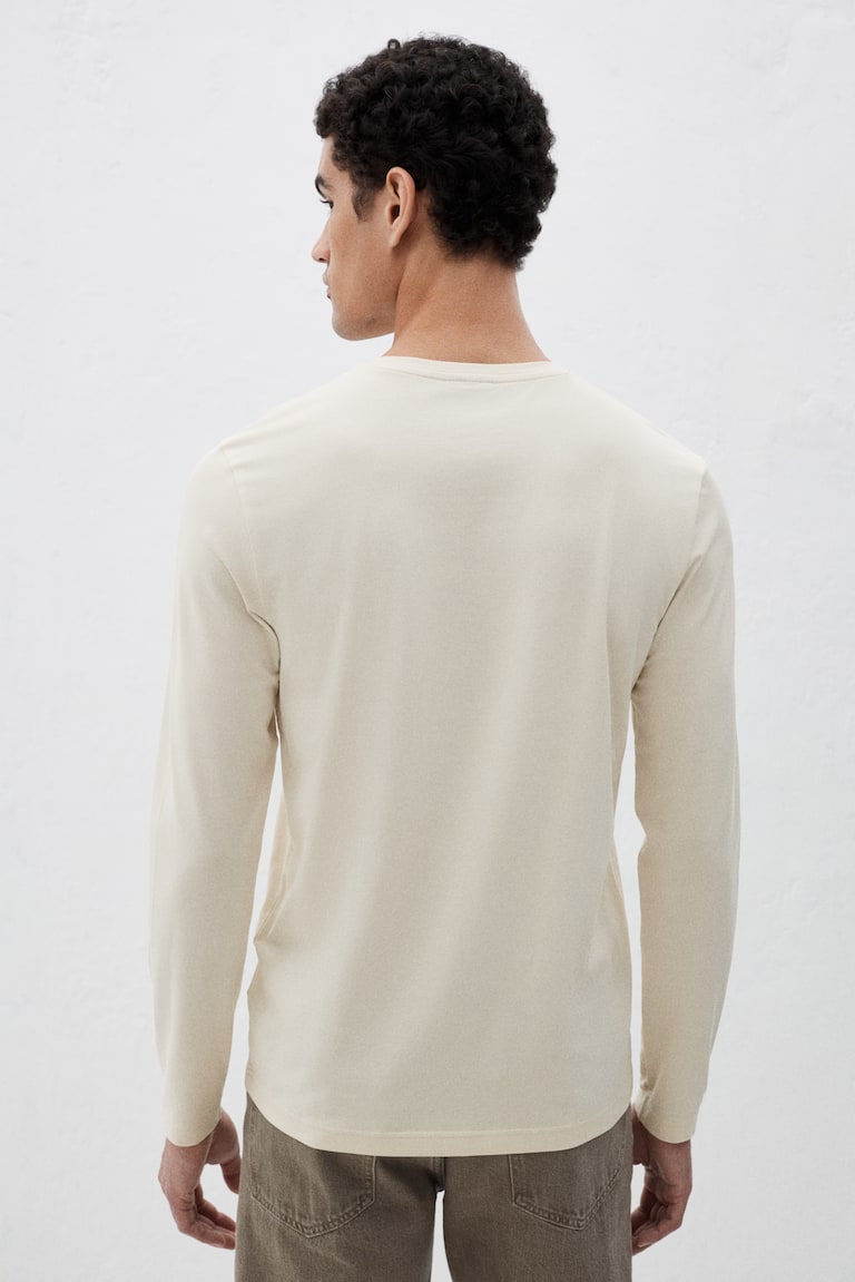 3-pack Slim Fit Jersey Shirts - Light beige/navy blue - Men | H&M US