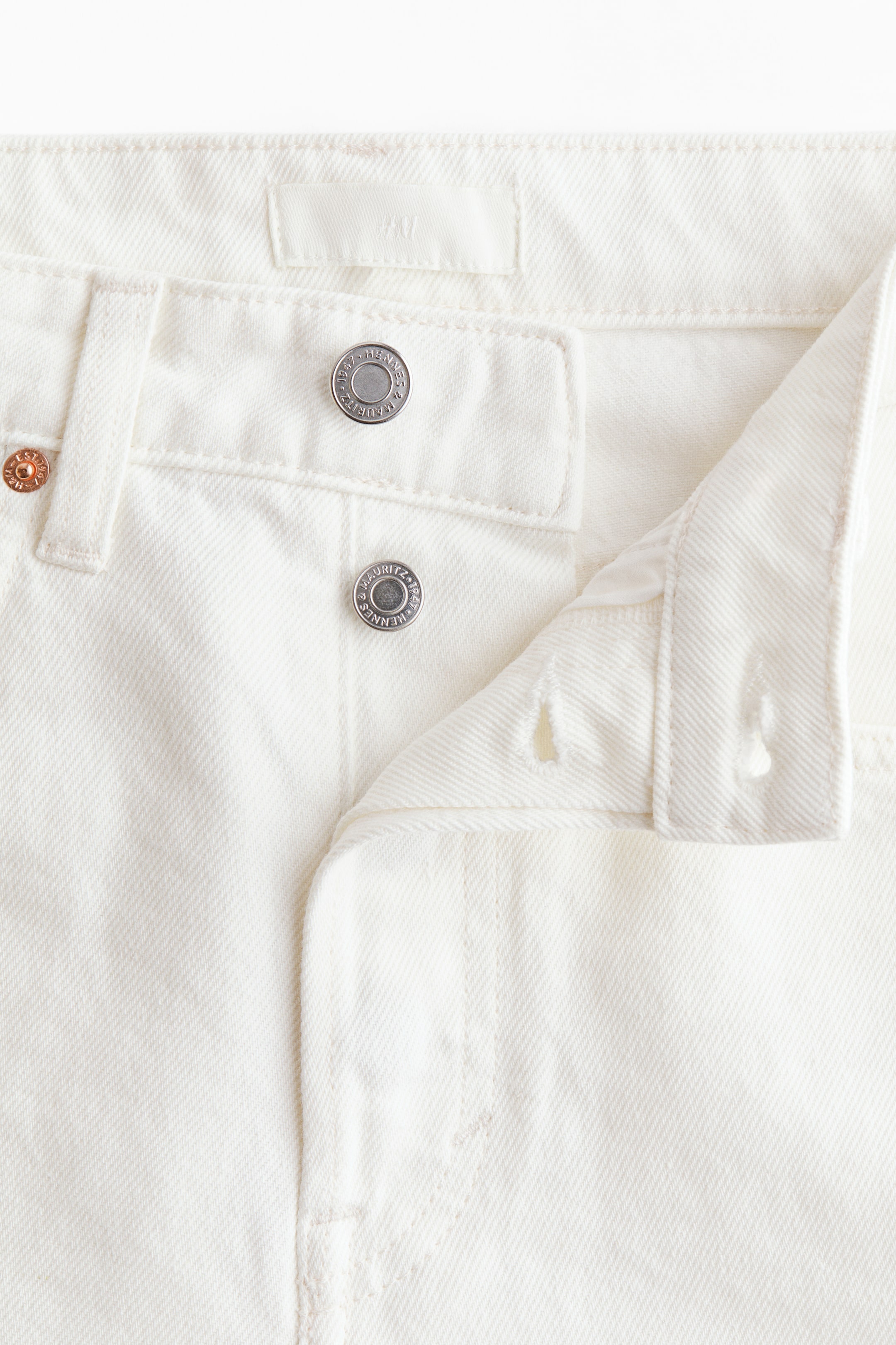Women's Cream Denim Bermuda shorts | H&M SG