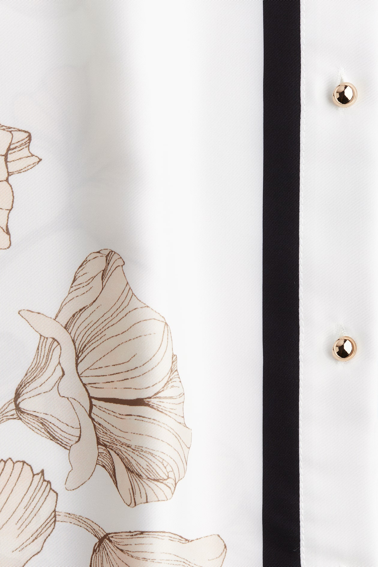 Twill overhemdblouse met print - Wit/bloemen - DAMES | H&M NL