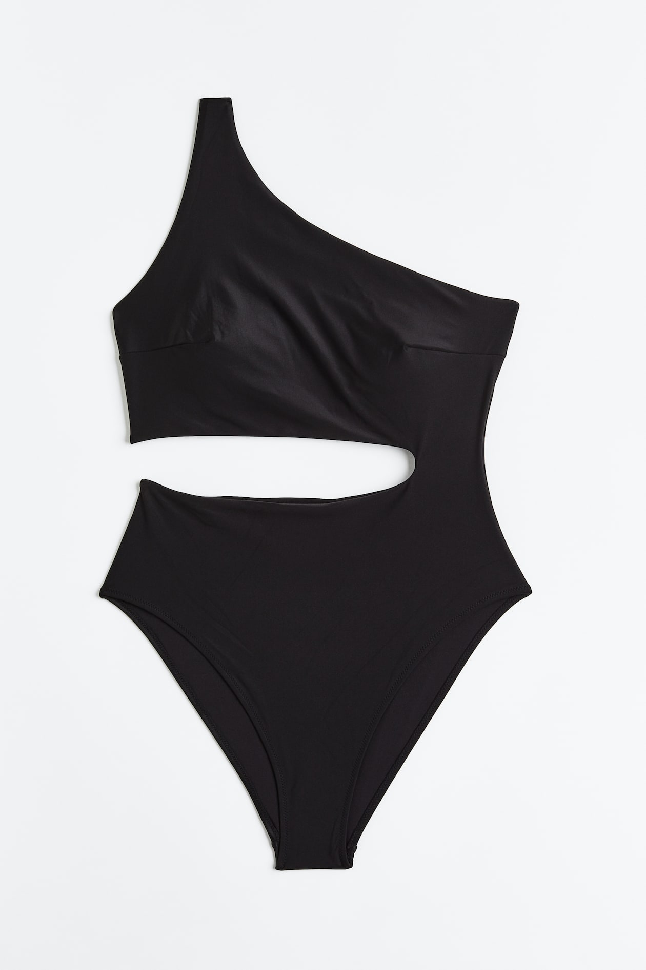 Women's Black High-leg one-shoulder swimsuit | H&M GB