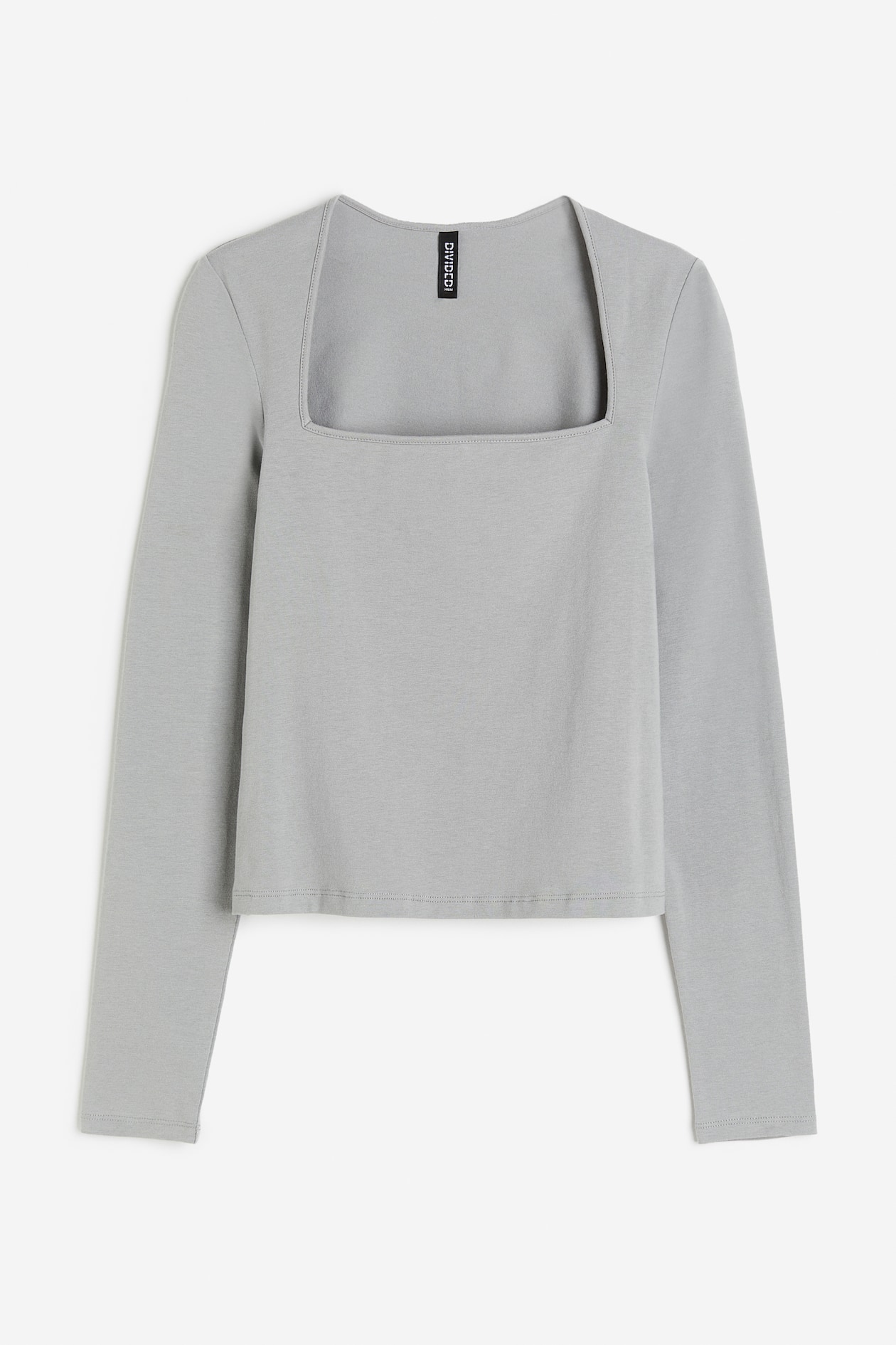Women's Gray Square-neck Jersey Top | H&M CA