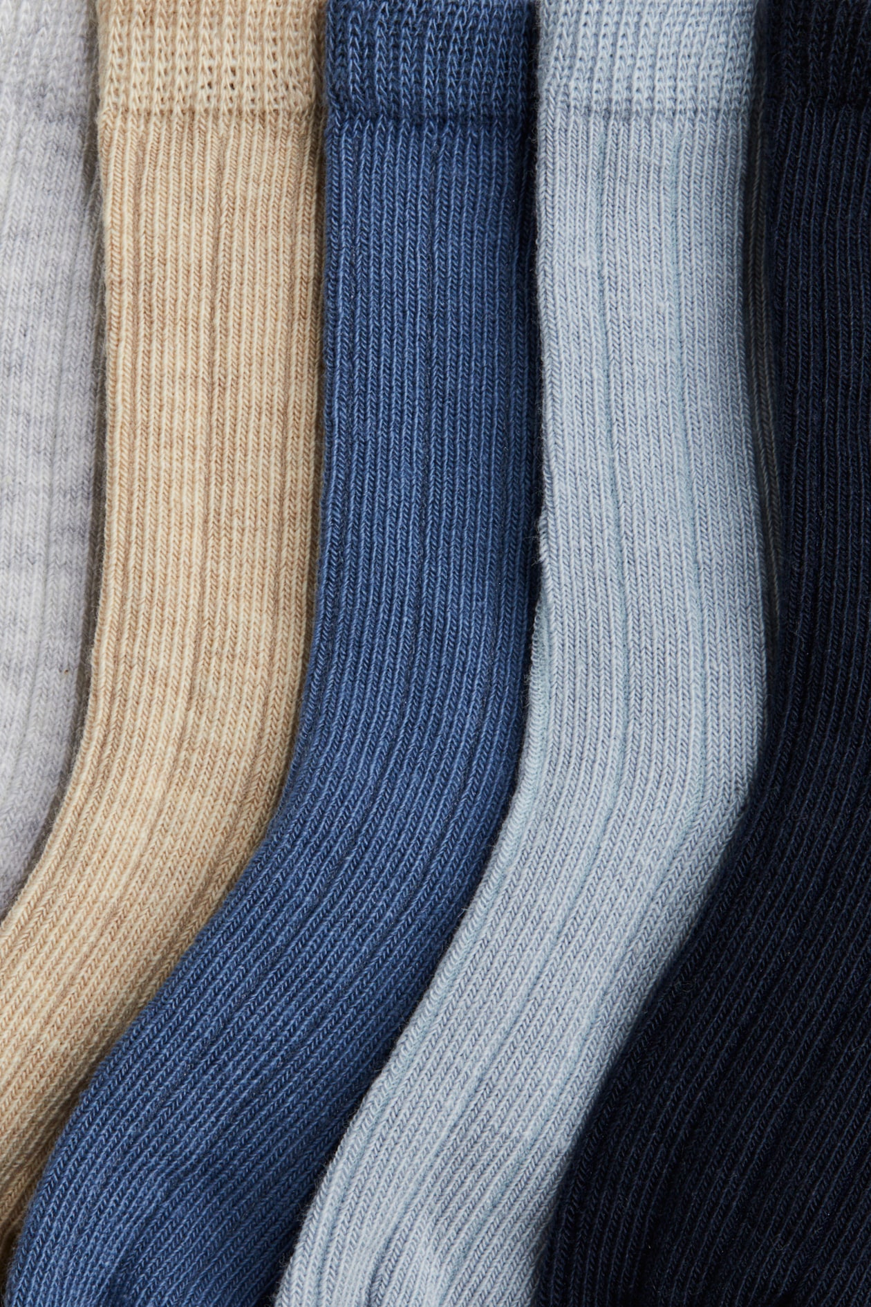Dusty blue/Beige 5-pack textured-knit socks for kids | H&M GB