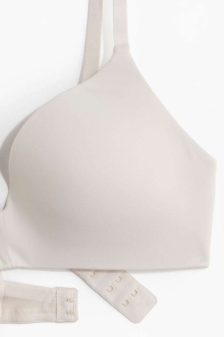 Padded Soft-Cup Microfiber Bra - Pale beige - Ladies | H&M US