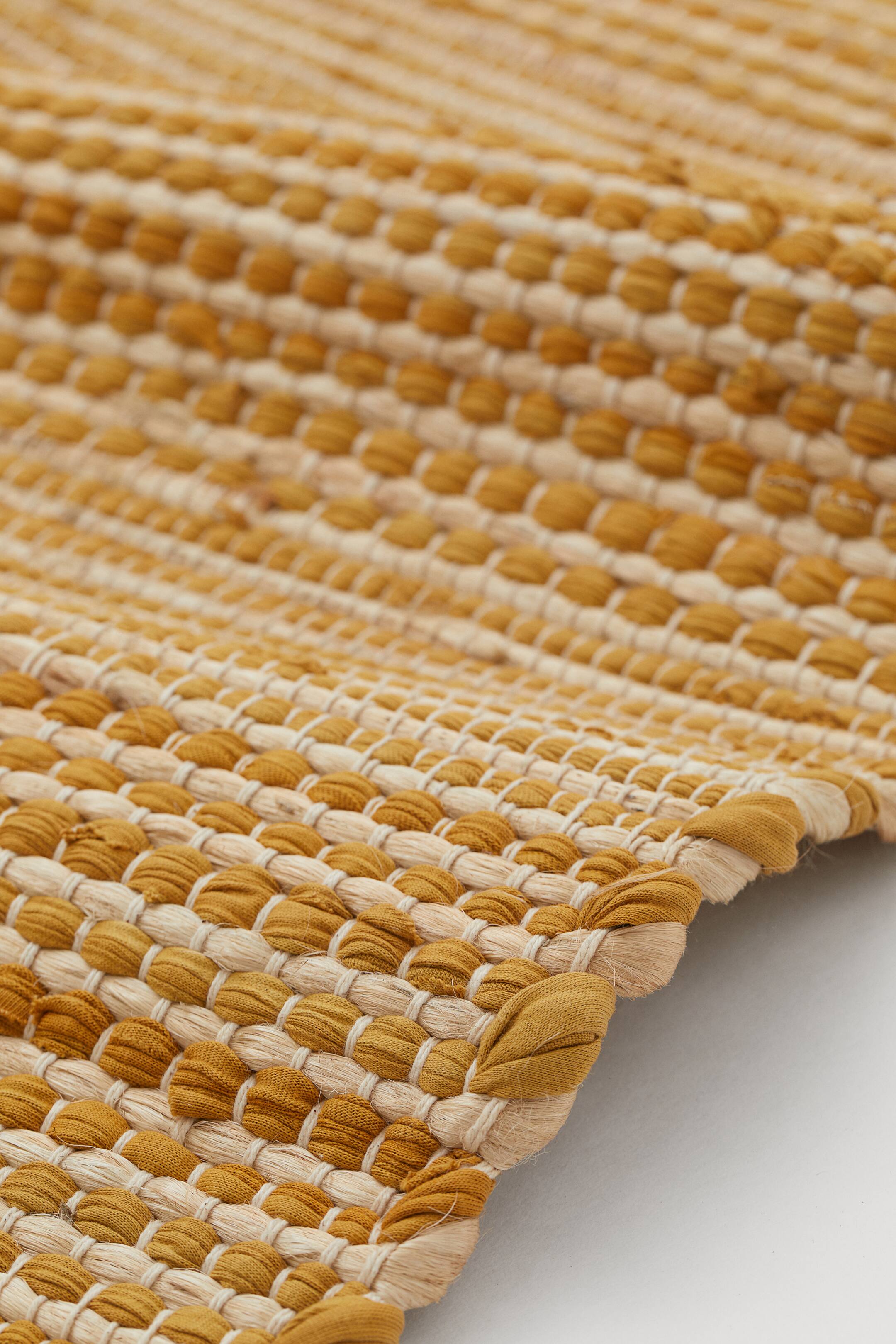 Handwoven Rug with Jute - Beige/dark mustard yellow - Home All | H&M US