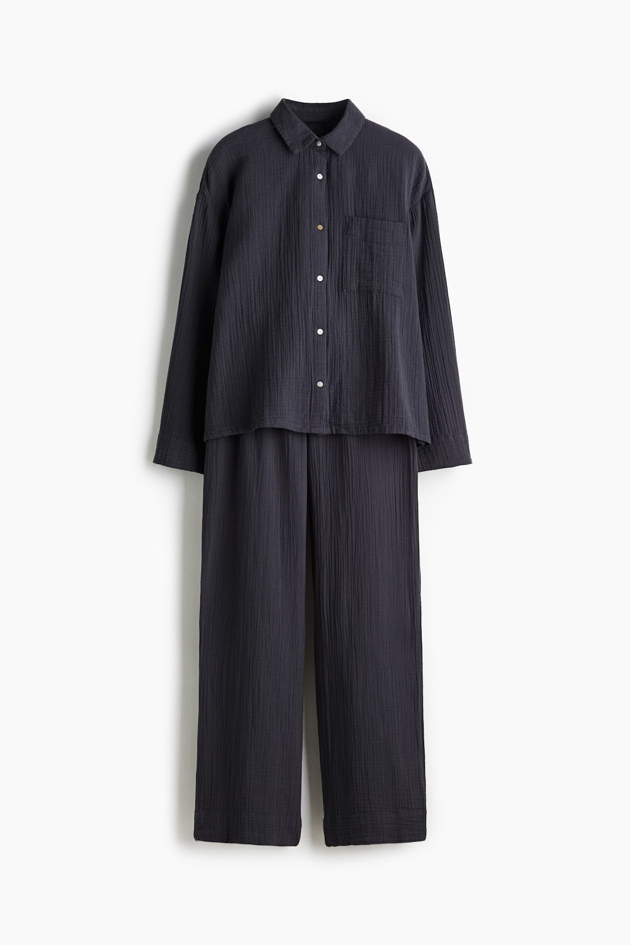 Women's Dark gray Cotton Muslin Pajamas | H&M CA