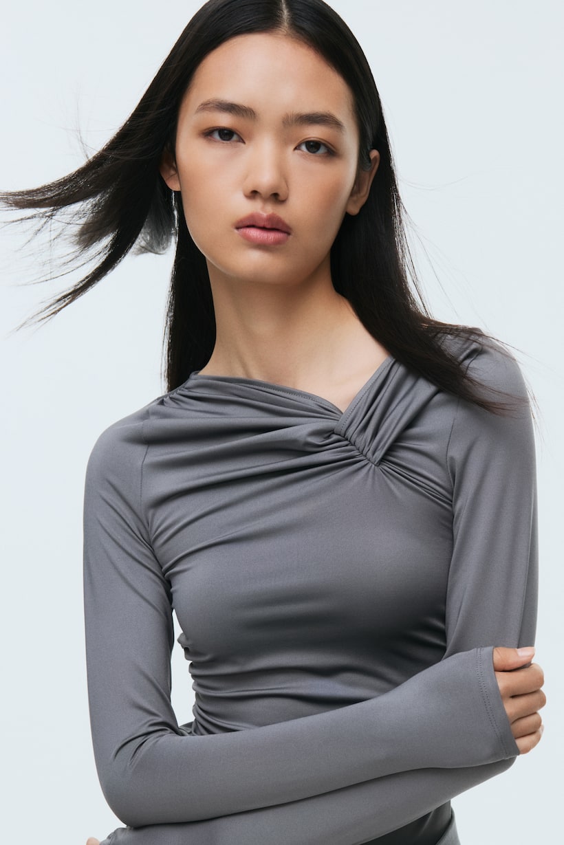 Top con detalle girado - Gris - Ladies | H&M MX