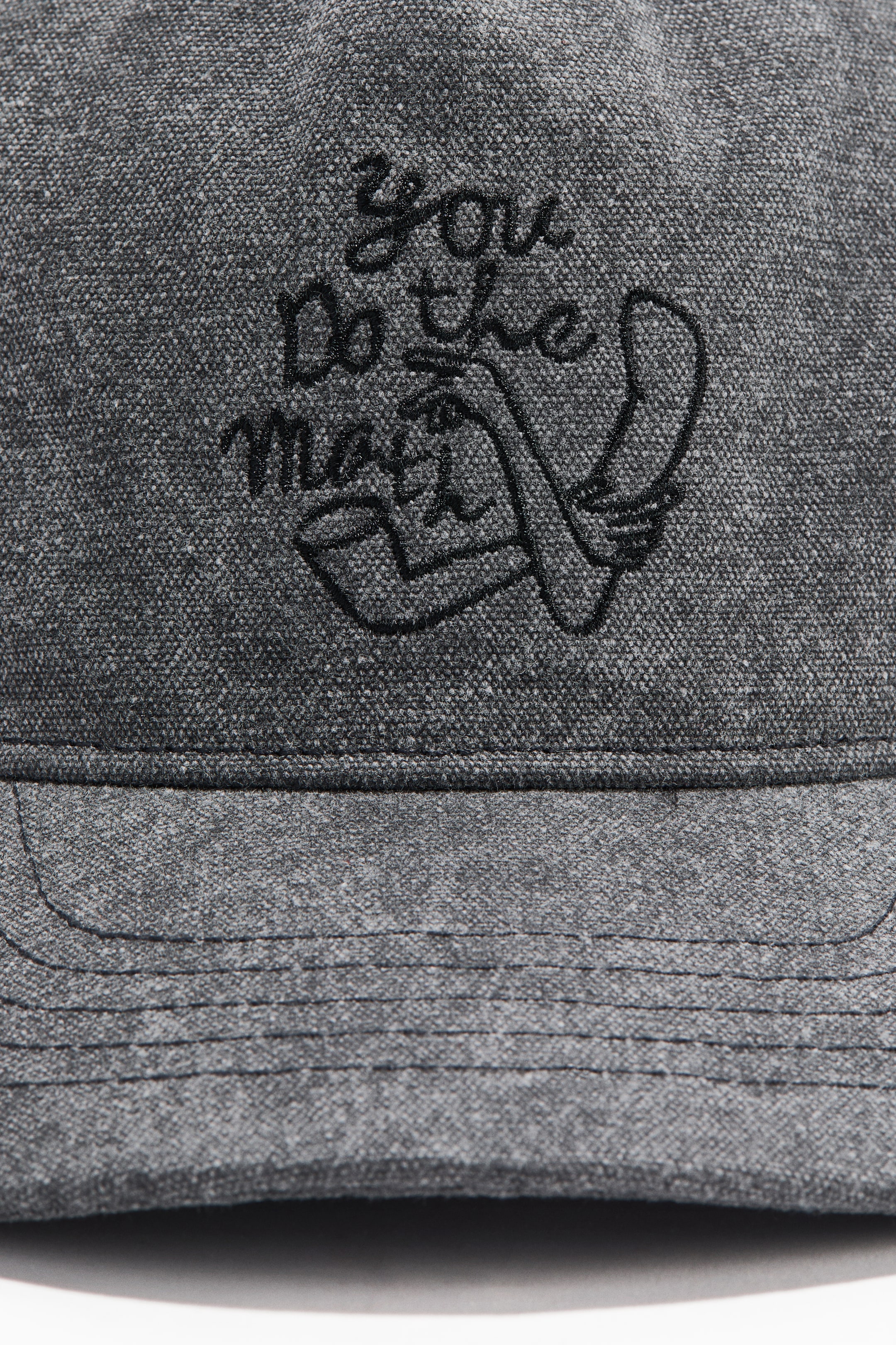 Cotton twill cap - Grey/You Do The Math - Men | H&M IN