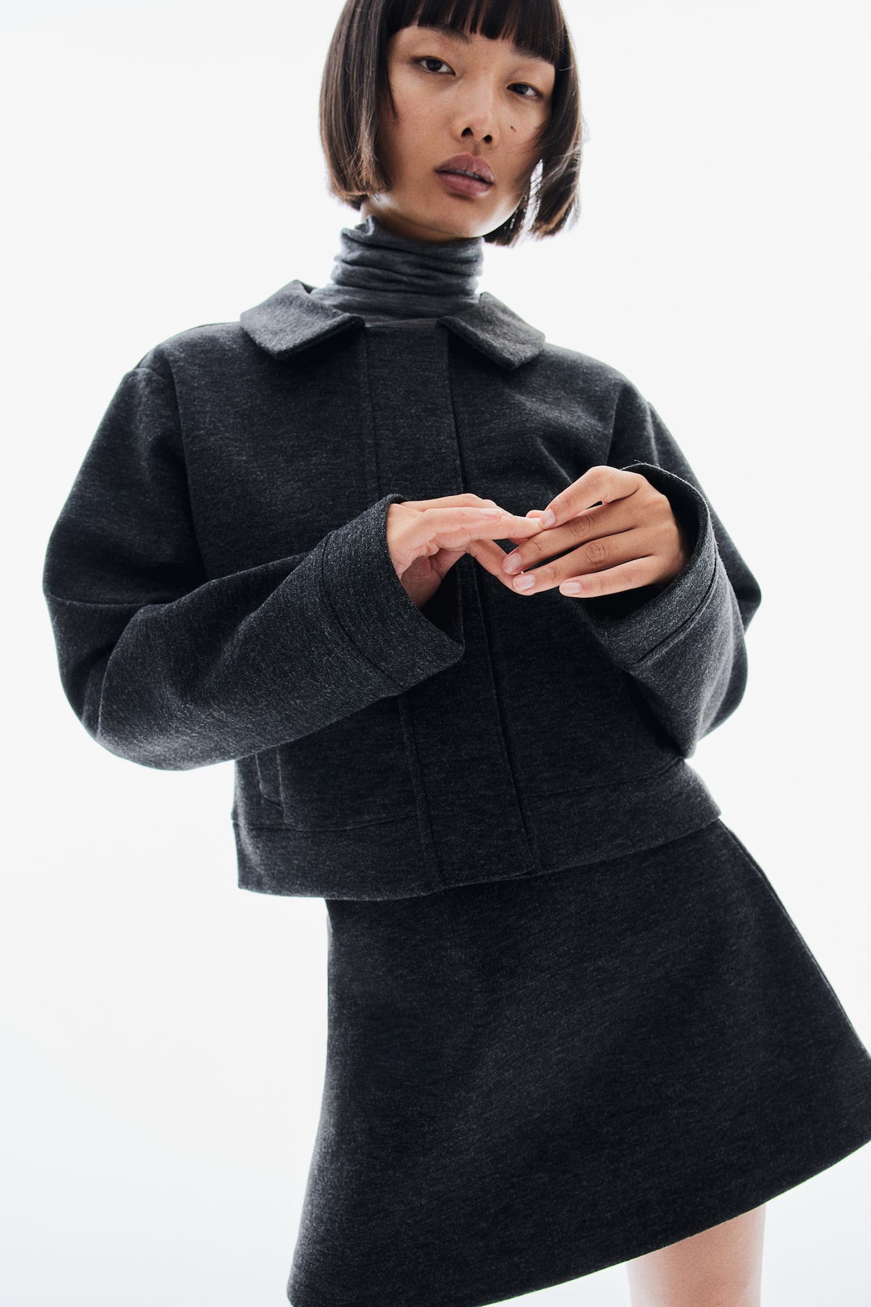 A-Line Jersey Skirt - Dark gray melange - Ladies | H&M US