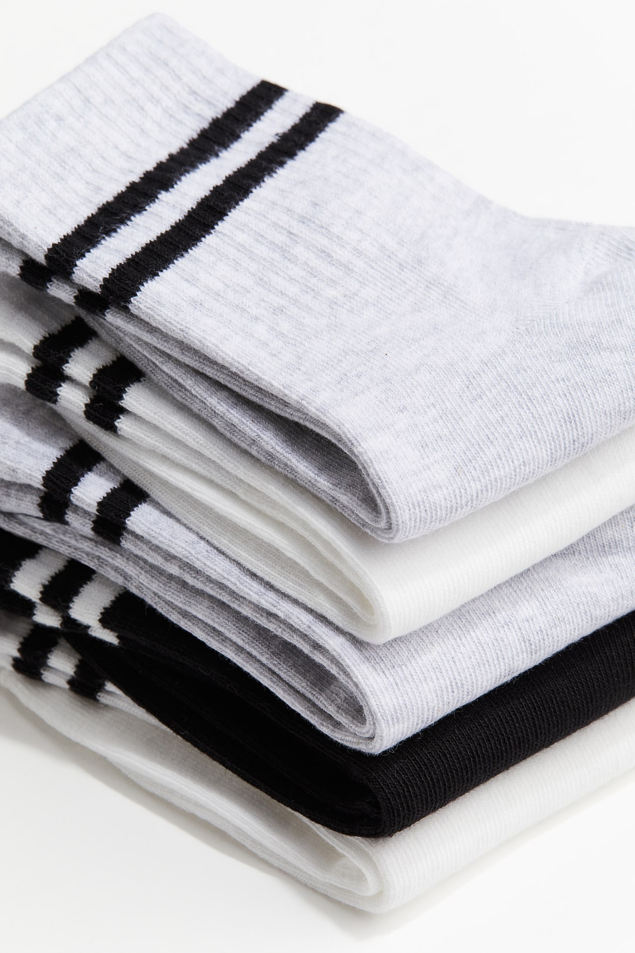 5-pack Socks - Light gray melange/black - Ladies | H&M US