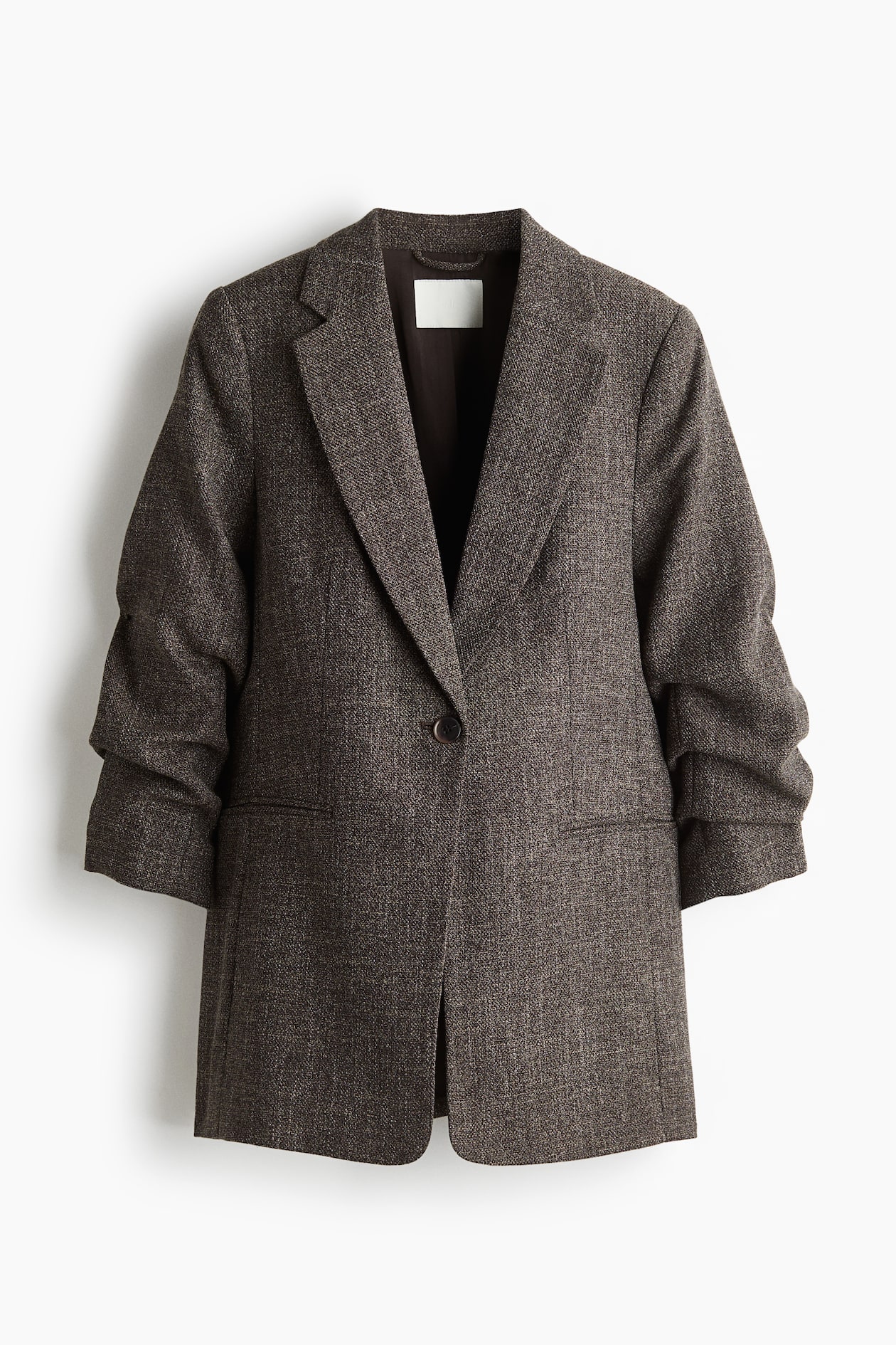 Blazer con mangas fruncidas - Café oscuro - Ladies | H&M MX