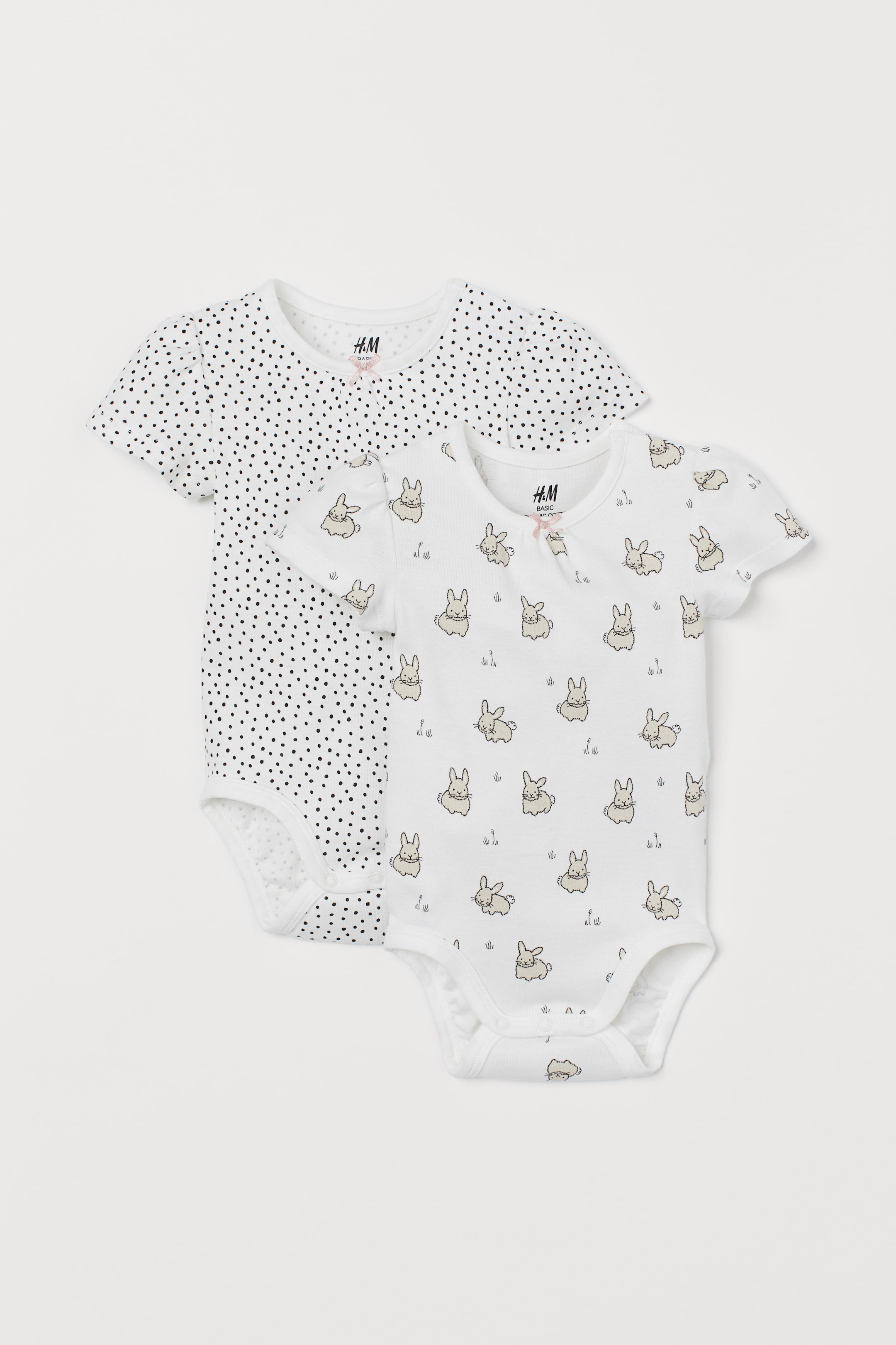 2-pack short-sleeved bodysuits - Round neck - Short sleeve - White ...