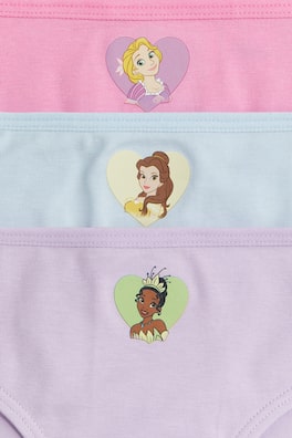 7-pack Cotton Briefs - Light yellow/Disney Princesses - Kids | H&M US