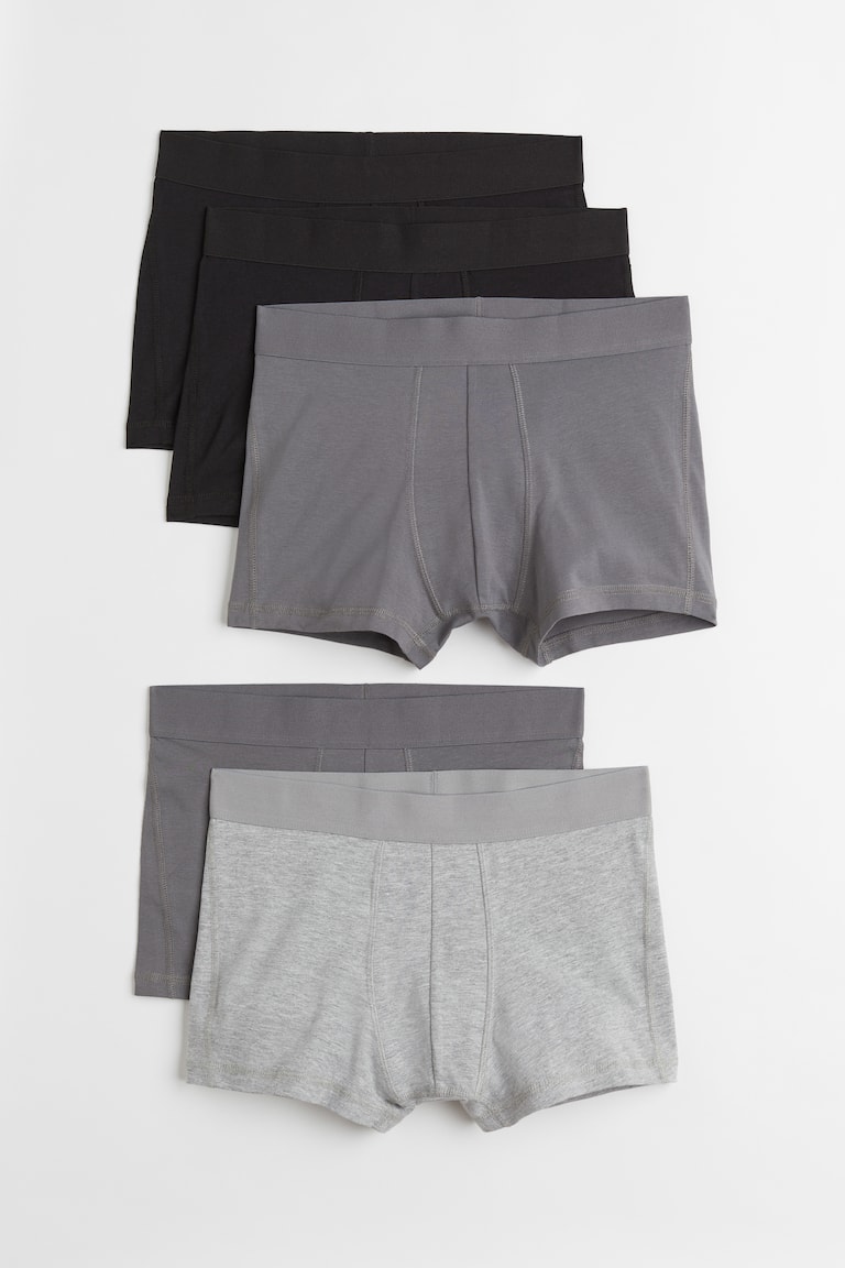 Men’s Gray/black 5-pack Short Boxer Briefs with Lycra® | H&M CA