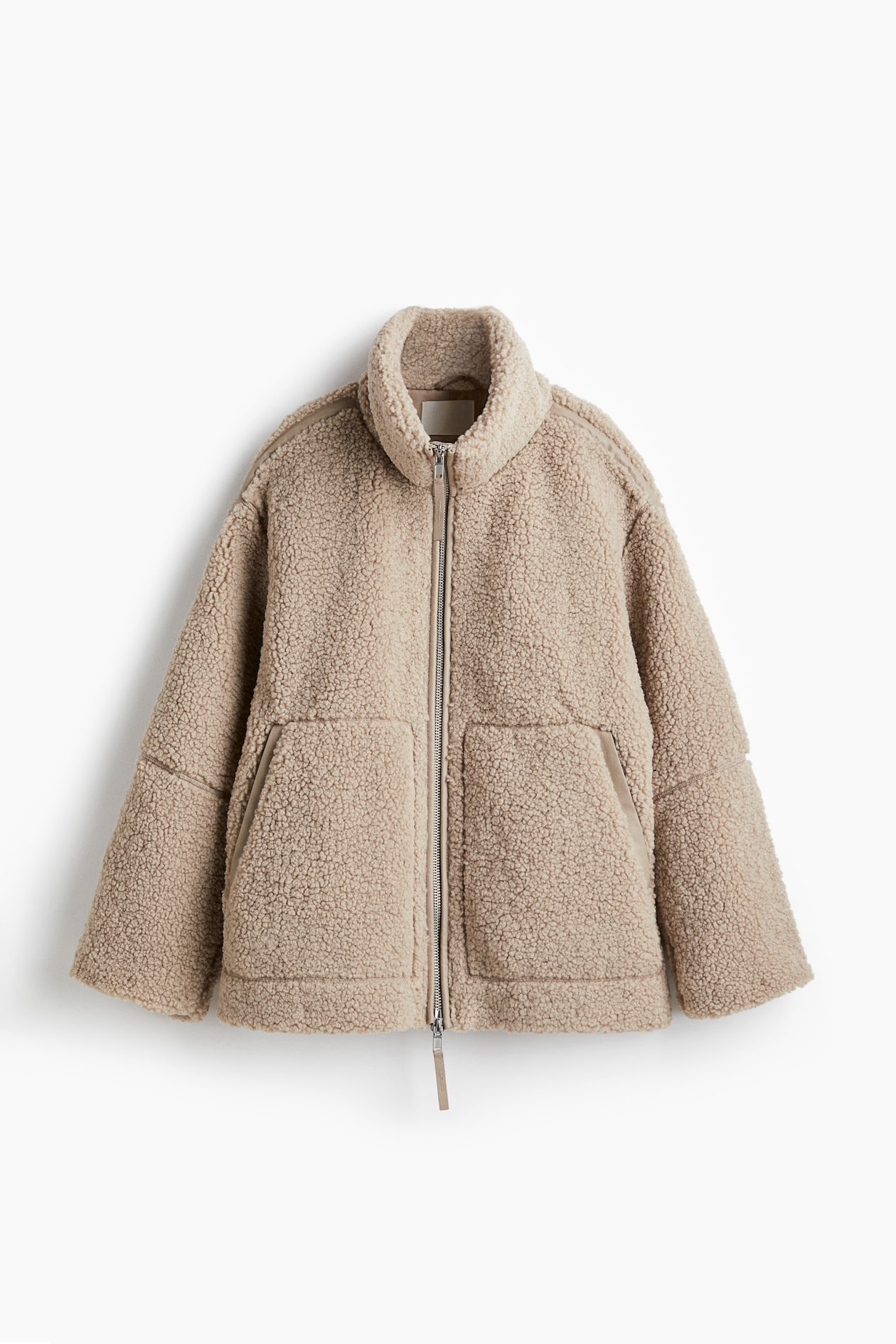 Loose teddy jacket - Beige - Ladies | H&M GB