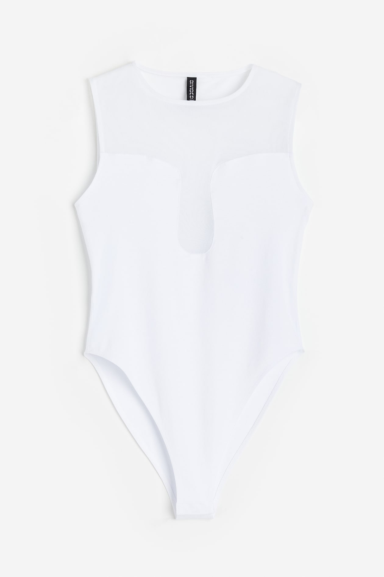 Mesh-detail Bodysuit - White - Ladies | H&M US