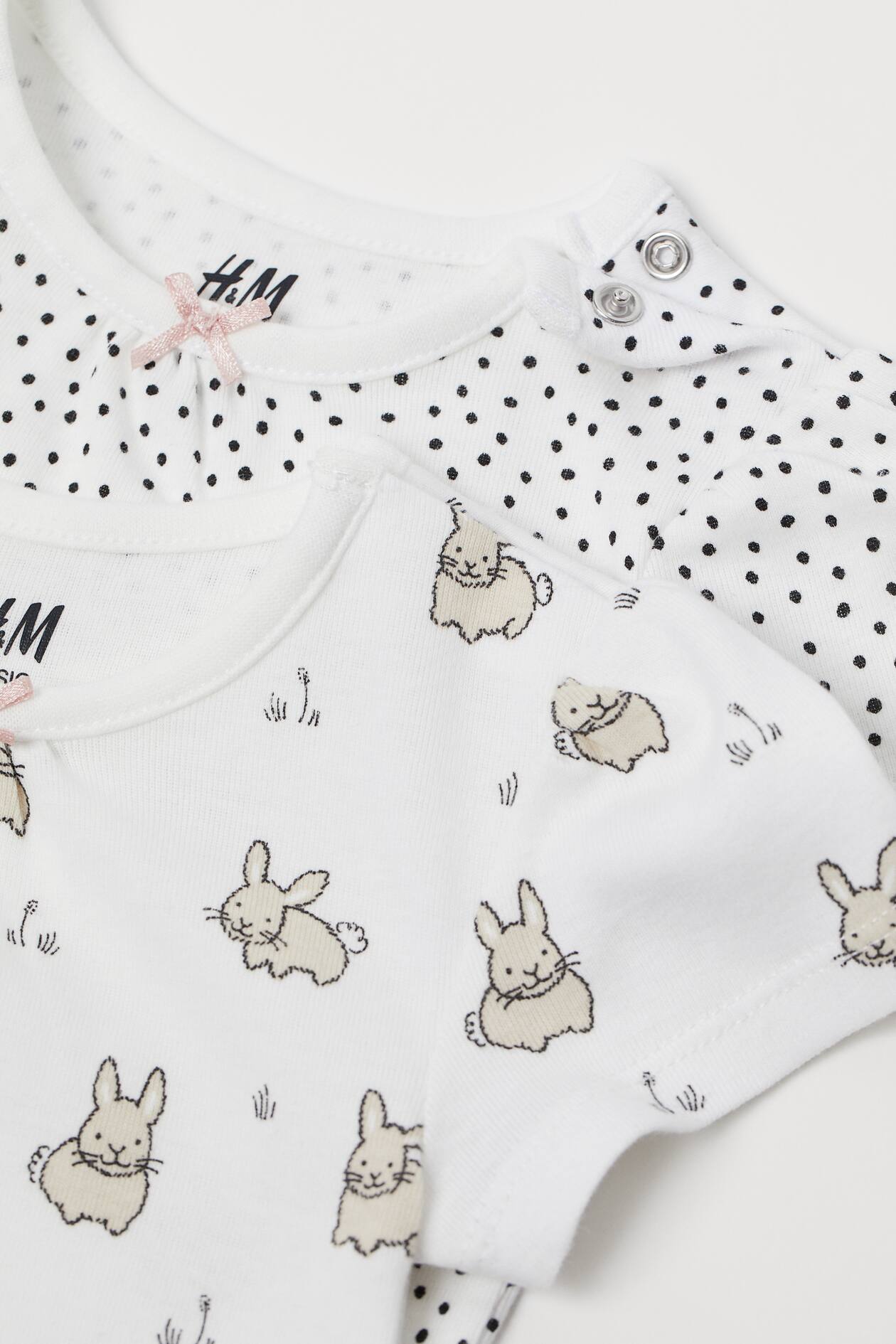 2-pack short-sleeved bodysuits - Round neck - Short sleeve - White ...