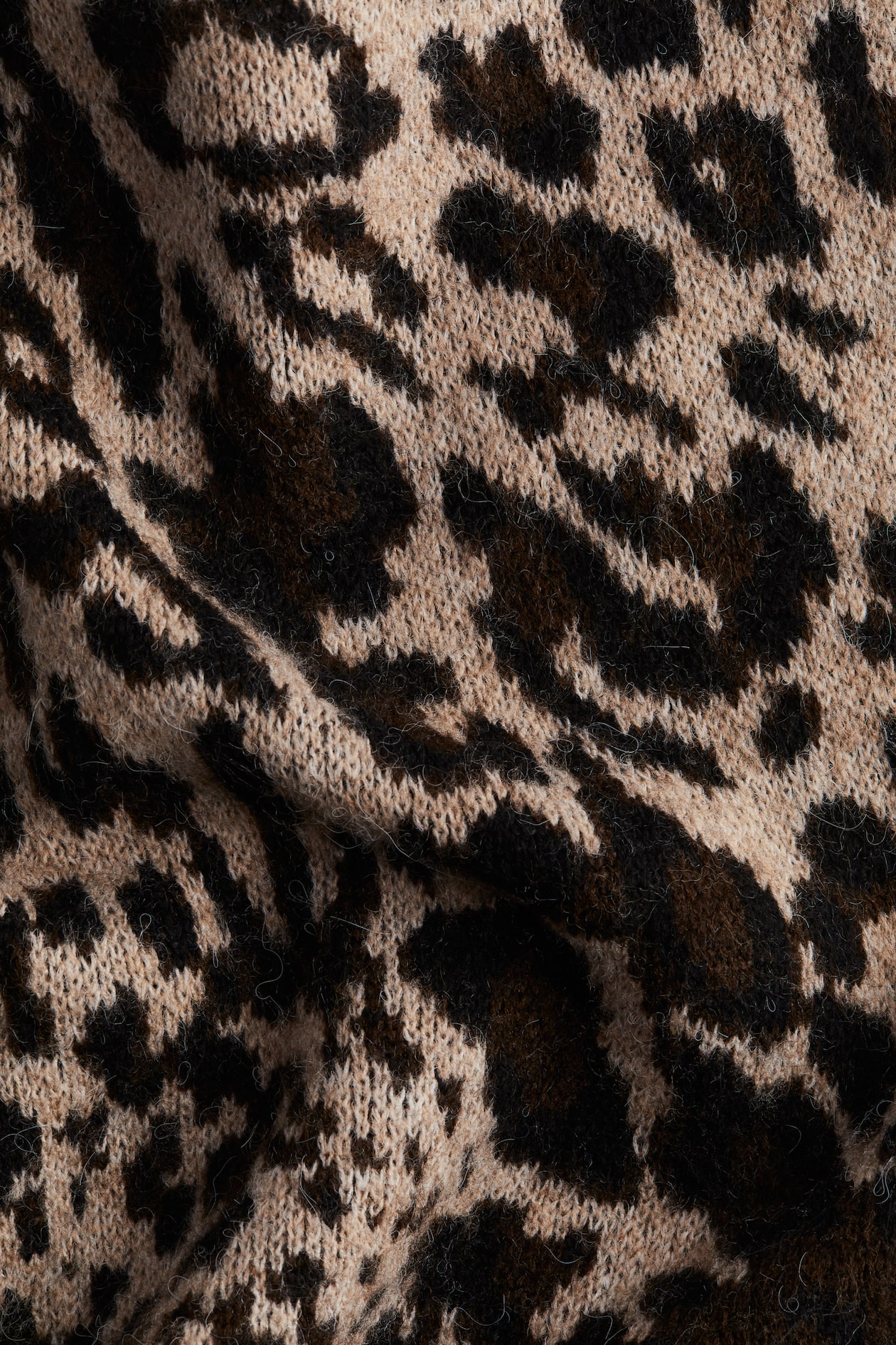 Women's Beige/Leopard print Jacquard-knit skirt | H&M GB