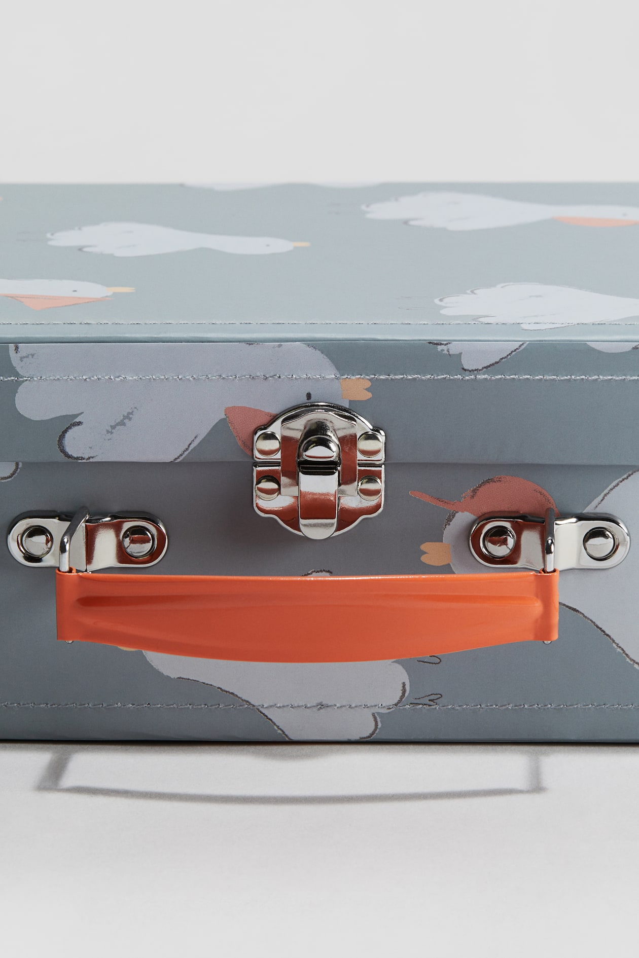 Dusty turquoise/birds Cardboard Suitcase for kids | H&M US
