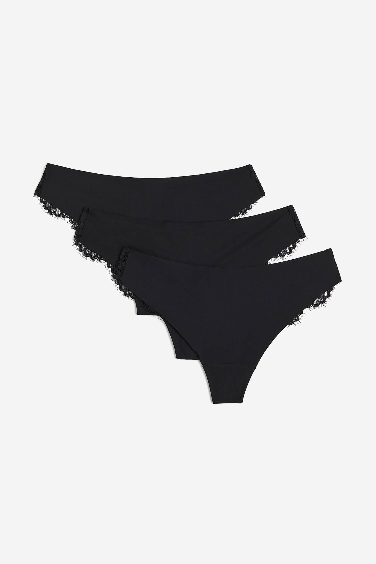 Figi Brazilian 3-pak - Czarny - ONA | H&M PL