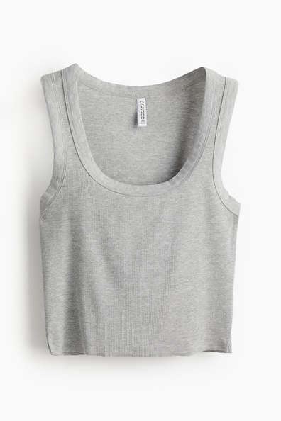 Women's Light gray melange Short Tank Top | H&M US