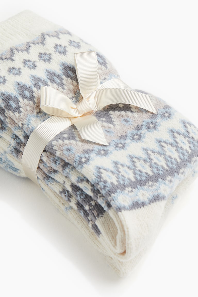 2-pack Socks - Cream/patterned - Ladies | H&M US