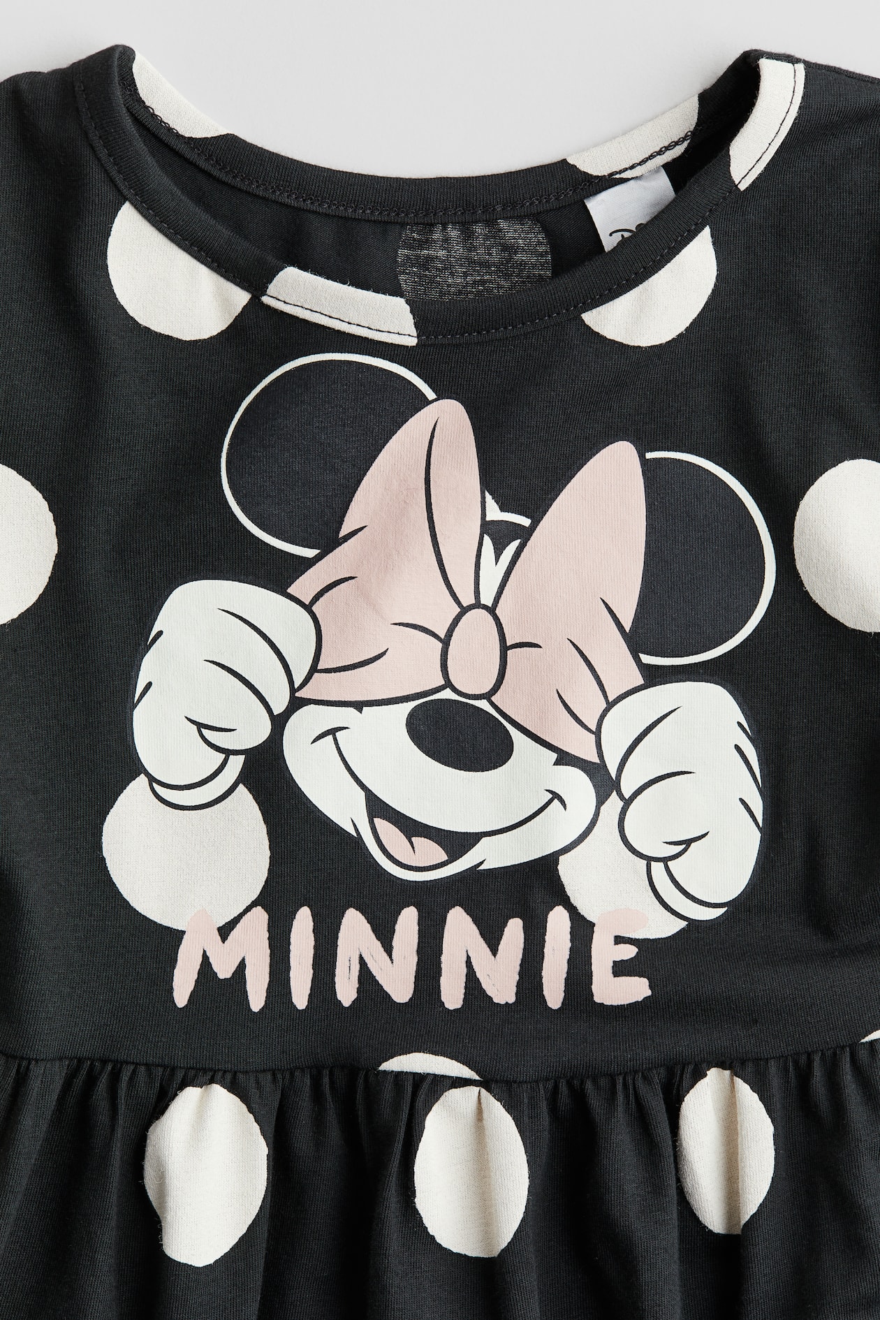 Dark gray/Minnie Mouse Printed Cotton Dress for kids | H&M US