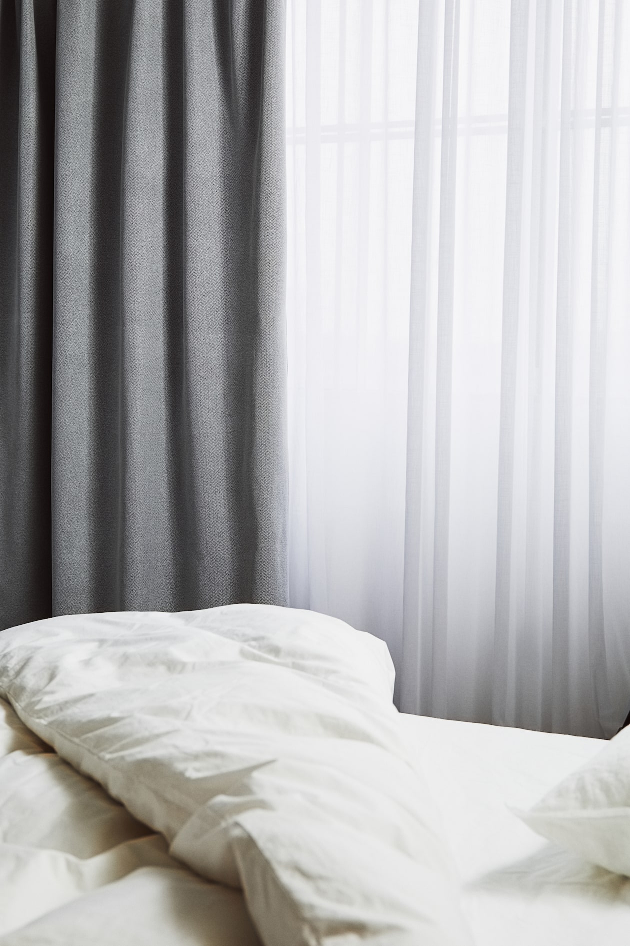 Set de 2 draperii opace lungi - Gri-deschis - HOME | H&M RO