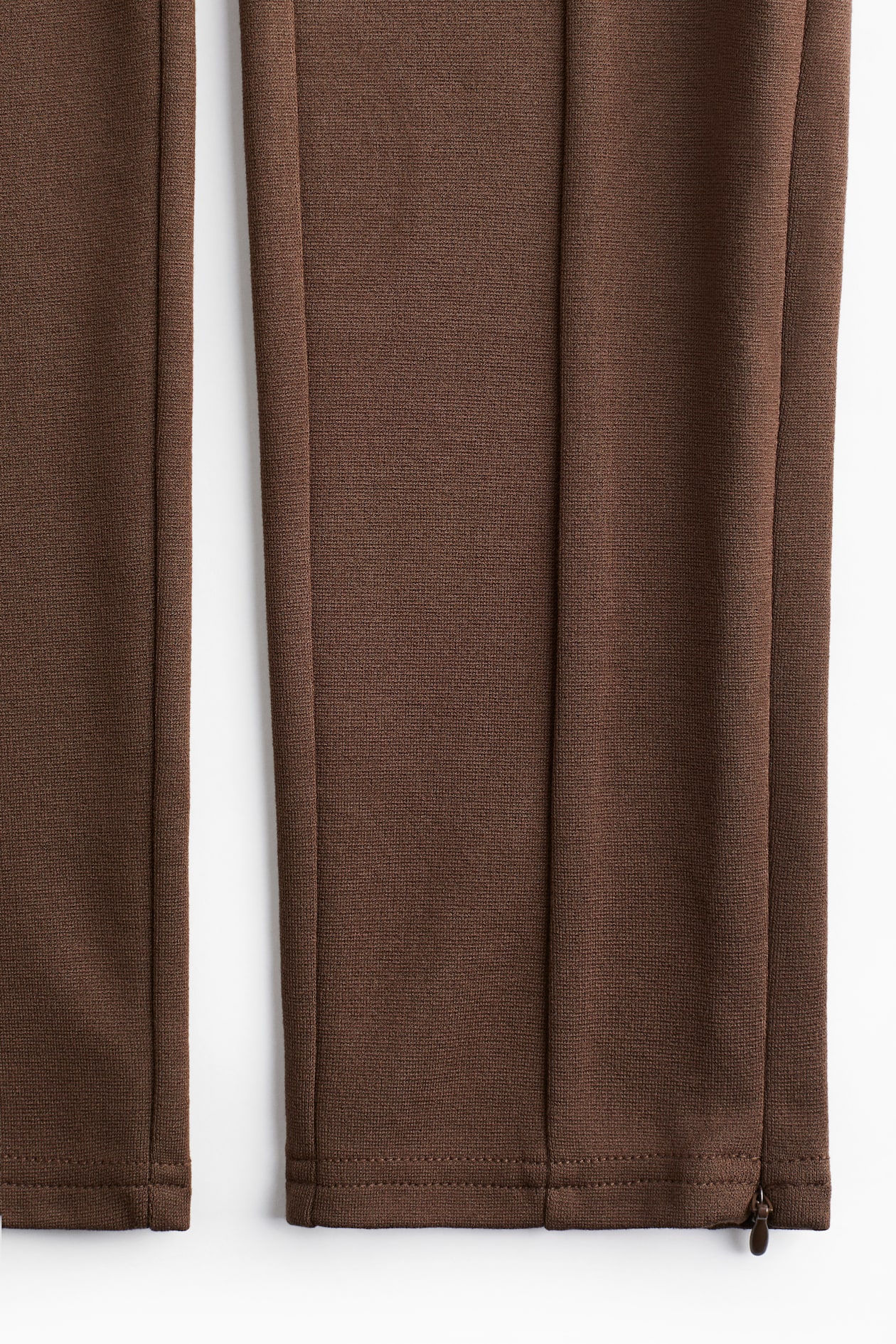 Zip-hem heavy jersey leggings - Dark brown - Ladies | H&M GB