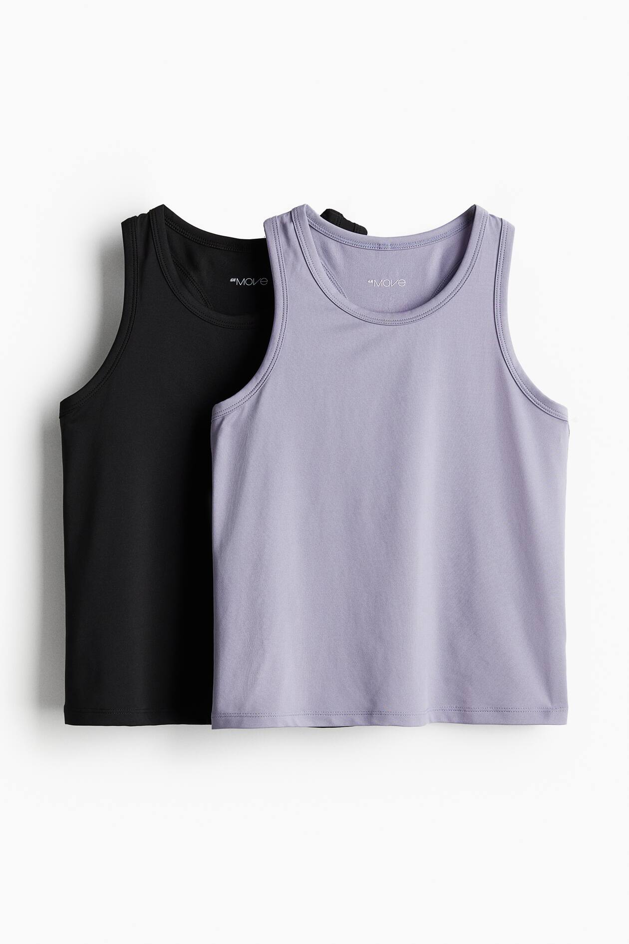2-pack sports vest tops with DryMove™ - Light purple/Black - Kids | H&M GB