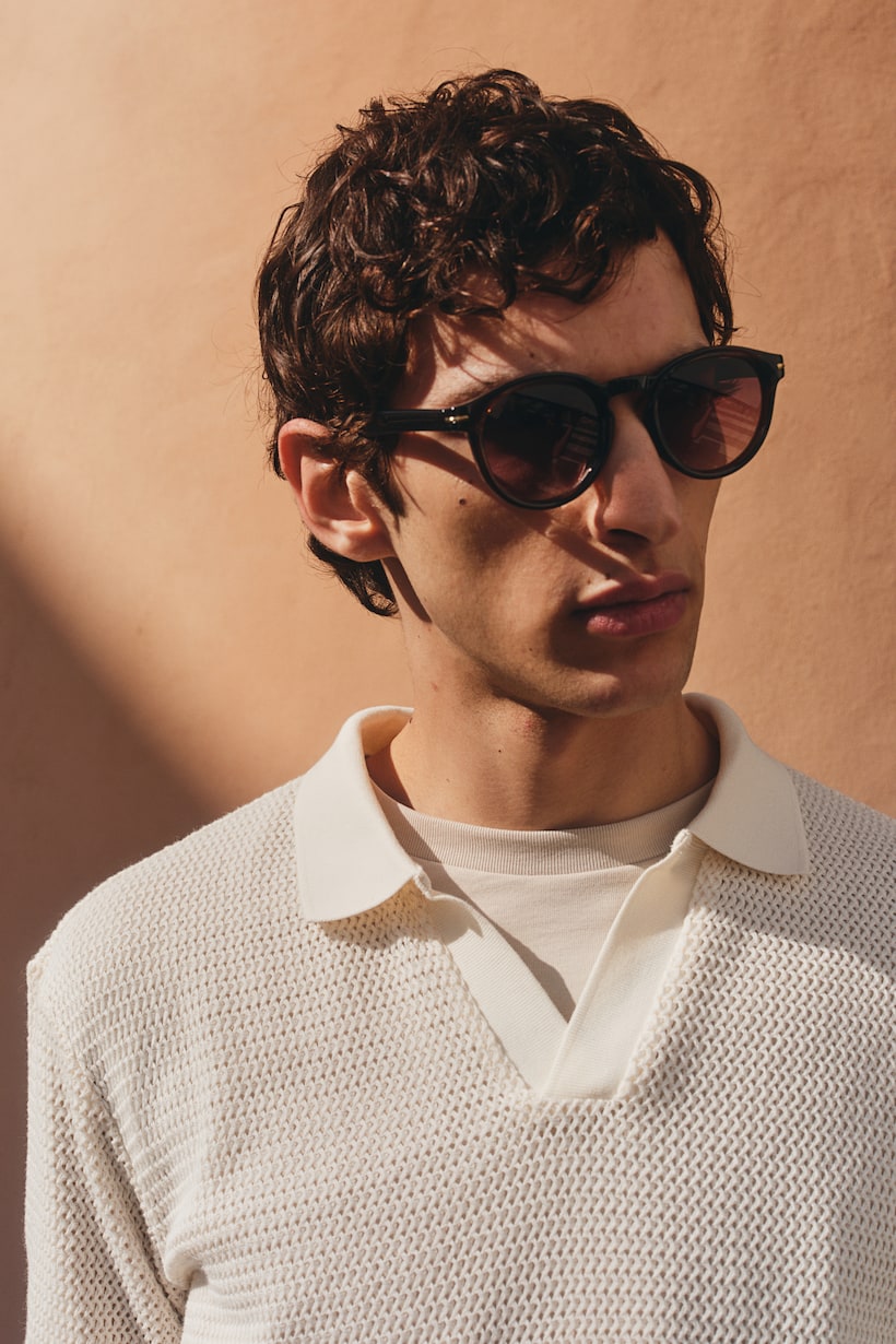 Playera polo Regular Fit en tejido calado - Crema - Men | H&M MX