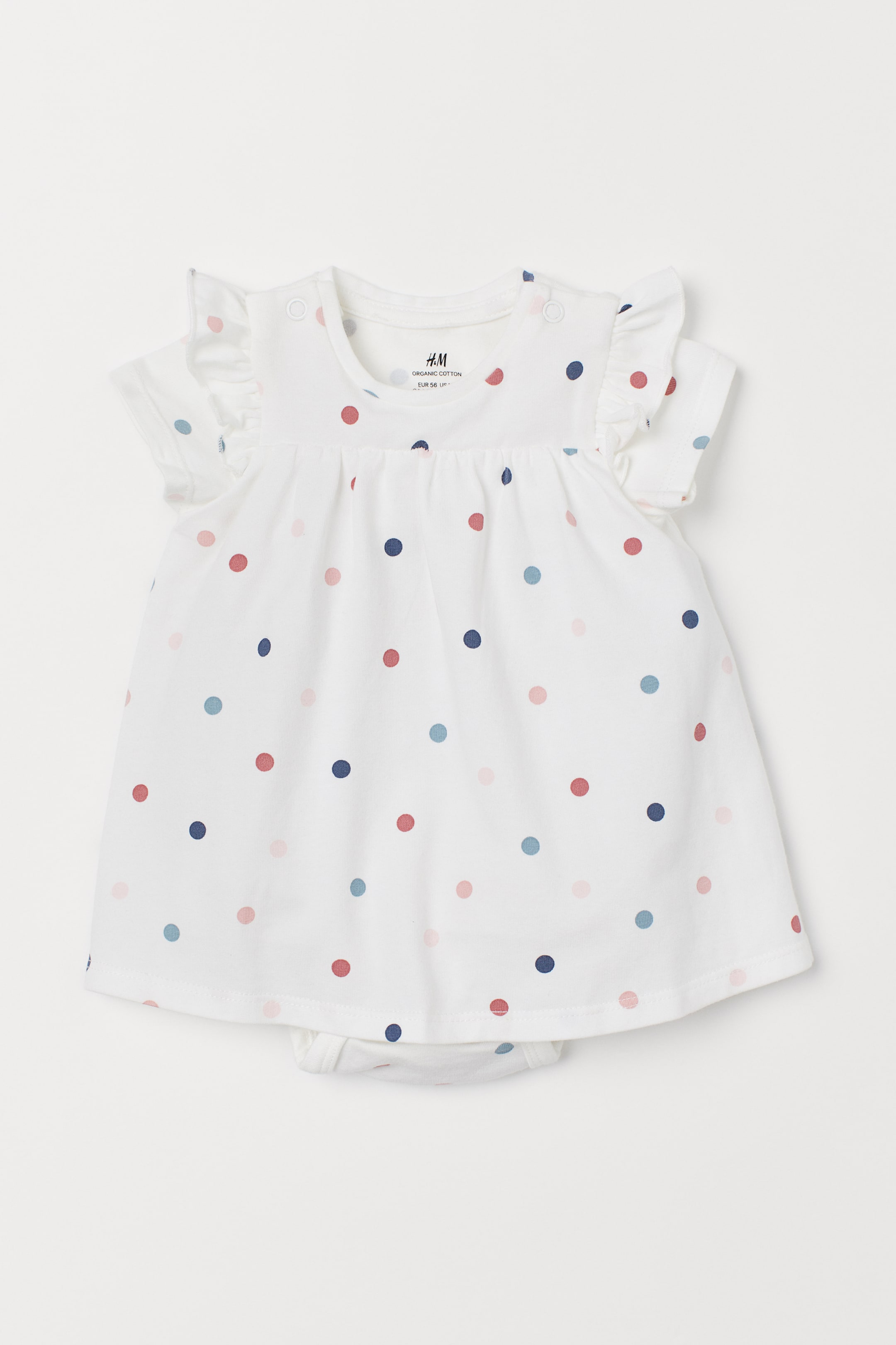 Flounce-trimmed cotton dress - White/Spotted - Kids | H&M HK