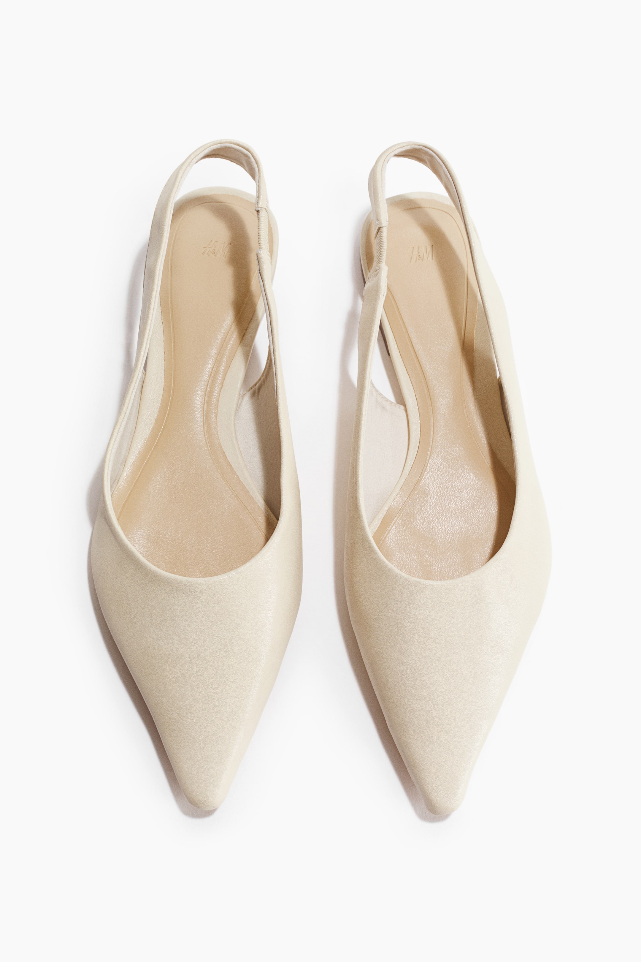 Women's Cream Pointed slingbacks | H&M IN