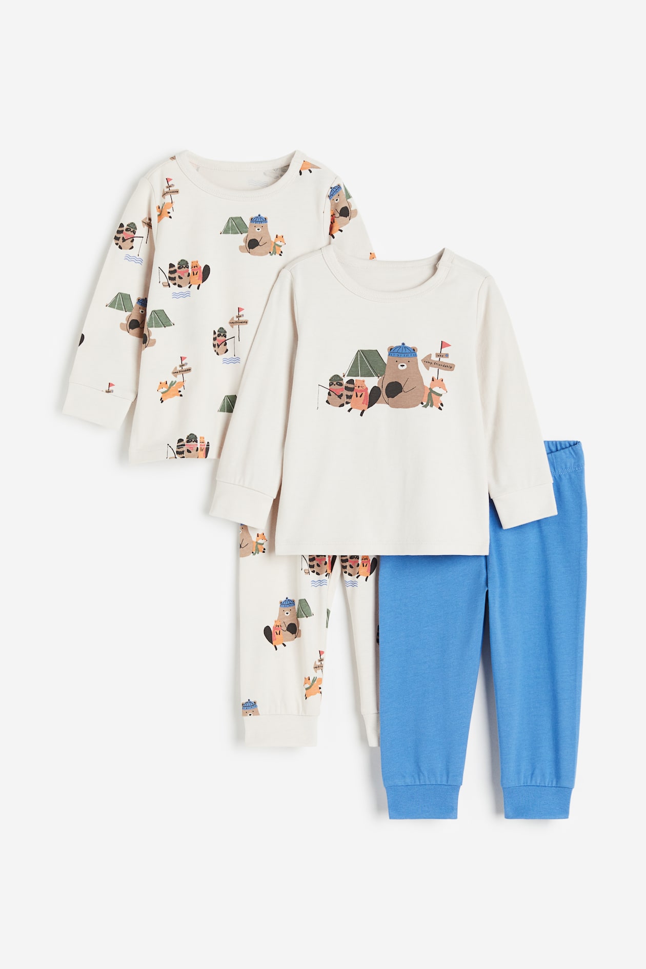 2-pack Printed Cotton Pajamas - Light beige/patterned - Kids | H&M US