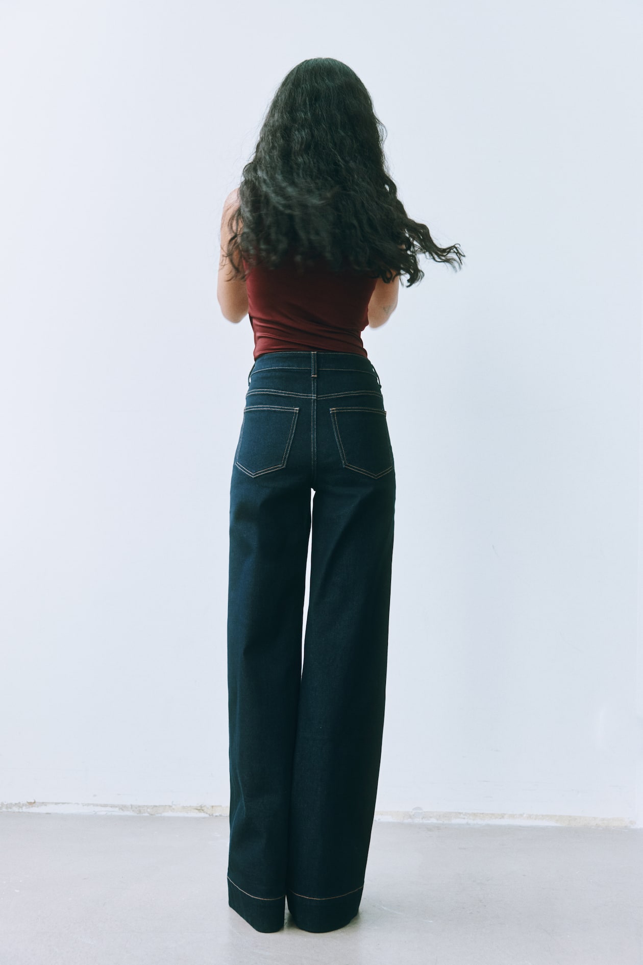 Wide High Jeans - Dark denim blue - Ladies | H&M US