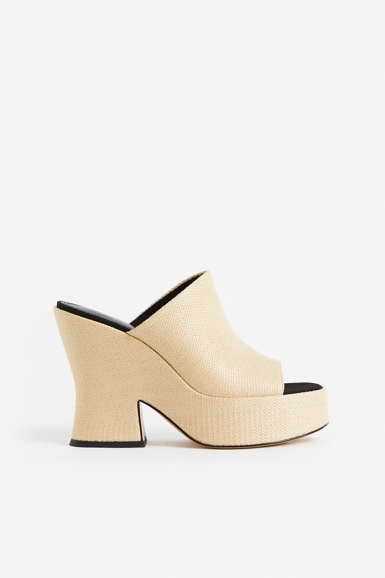 Platform straw mules - Beige - Ladies | H&M GB