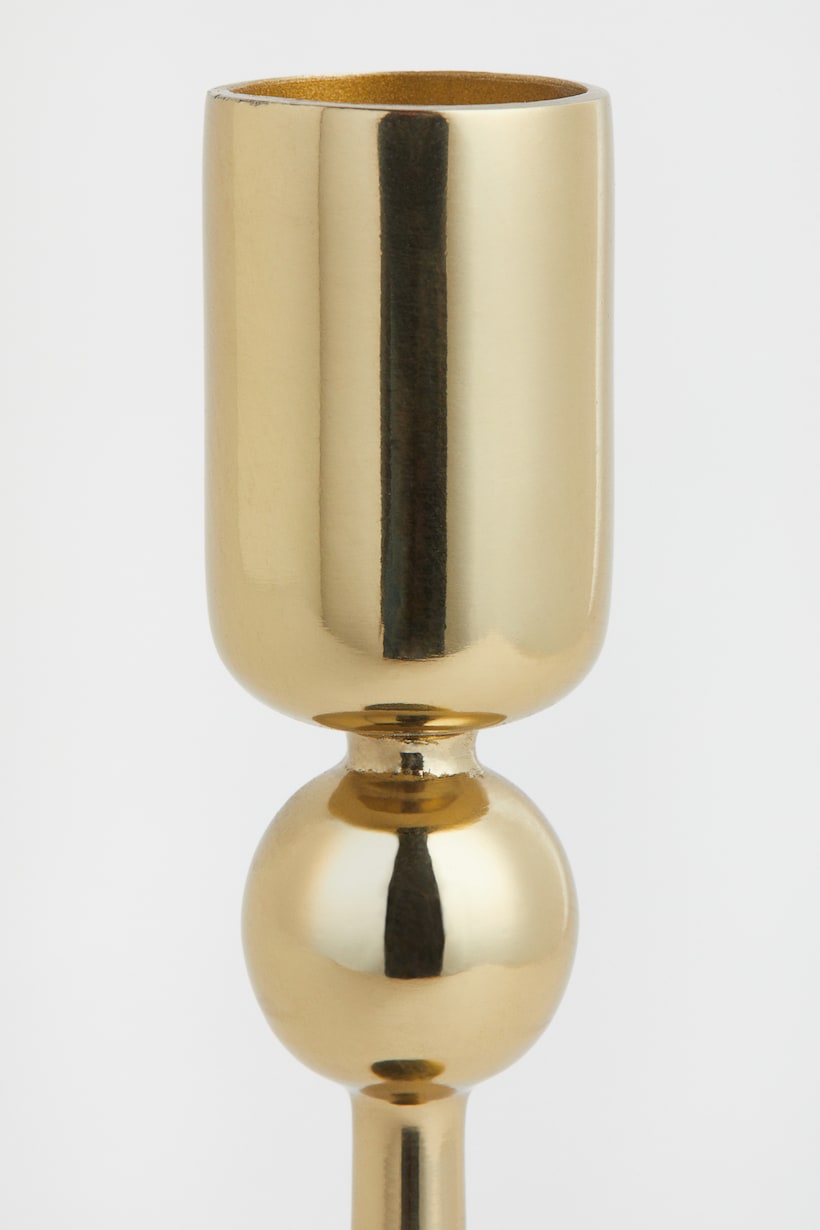 Tall Metal Candlestick - Gold-colored - Home All | H&M CA