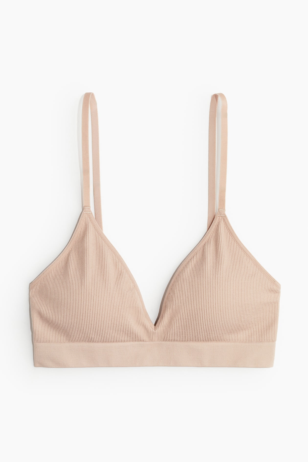 Women's Light beige Seamless Padded Soft-cup Bra | H&M US
