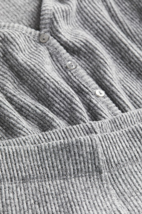 Ribbed pyjamas - Light grey marl - Ladies | H&M GB