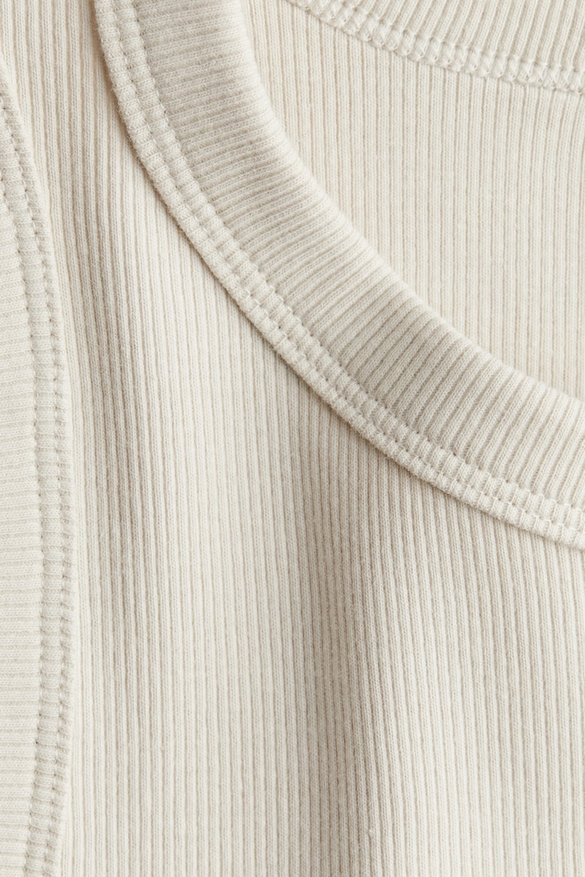 Ribbed Tank Top - Light beige - Ladies | H&M US