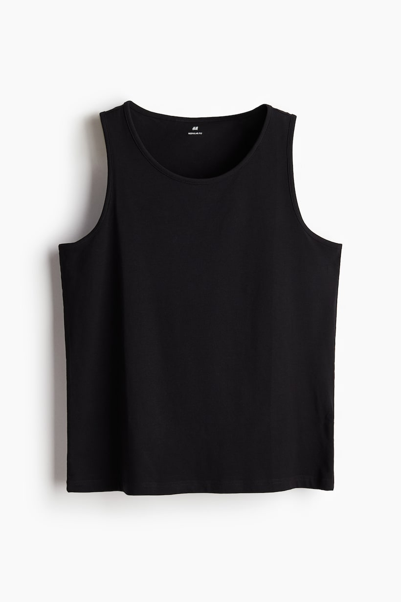 Men’s Black Regular Fit Tank Top | H&M US