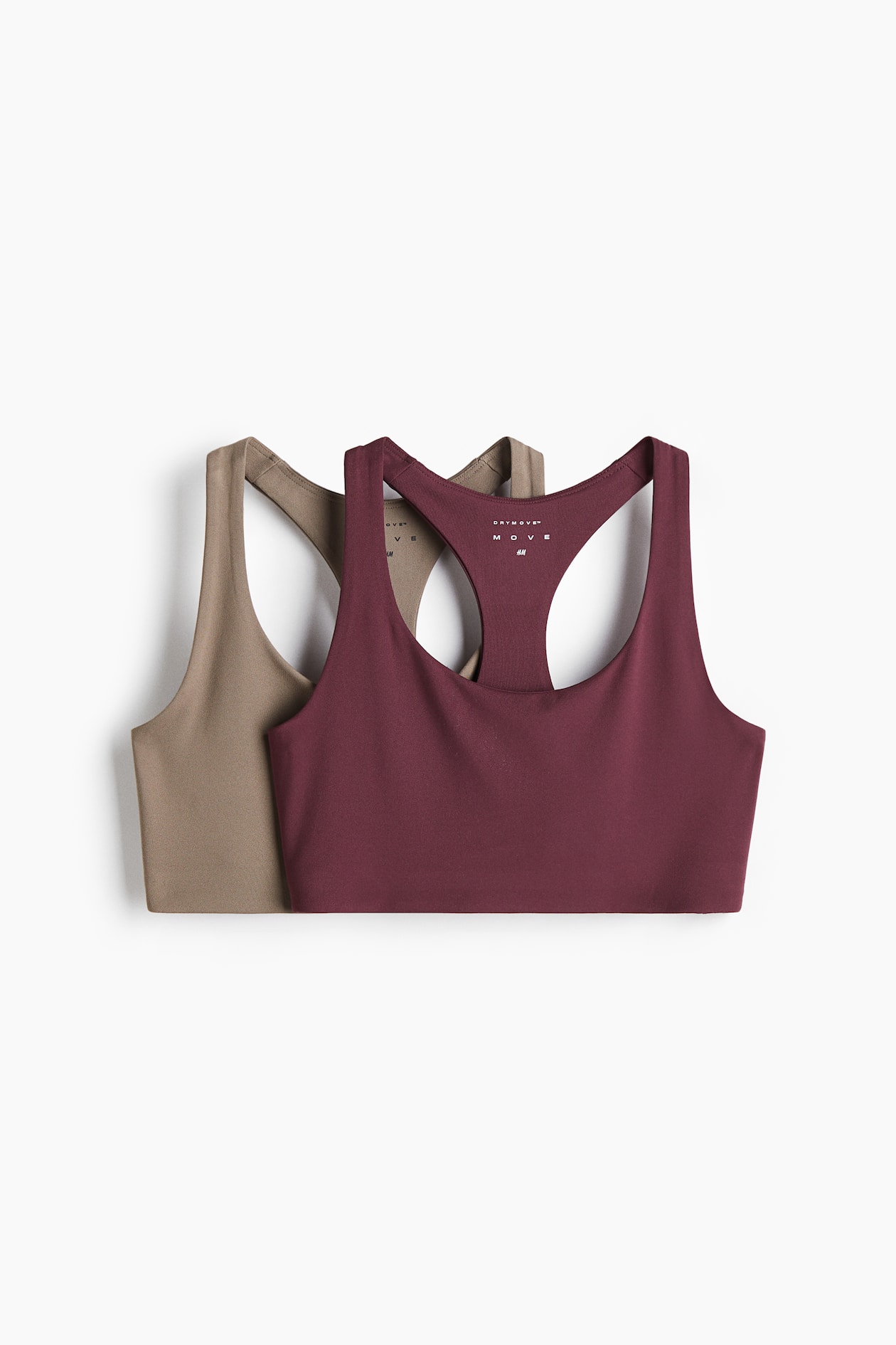 Women's Light burgundy/dark beige 2-pack Medium Support Sports Bras | H ...