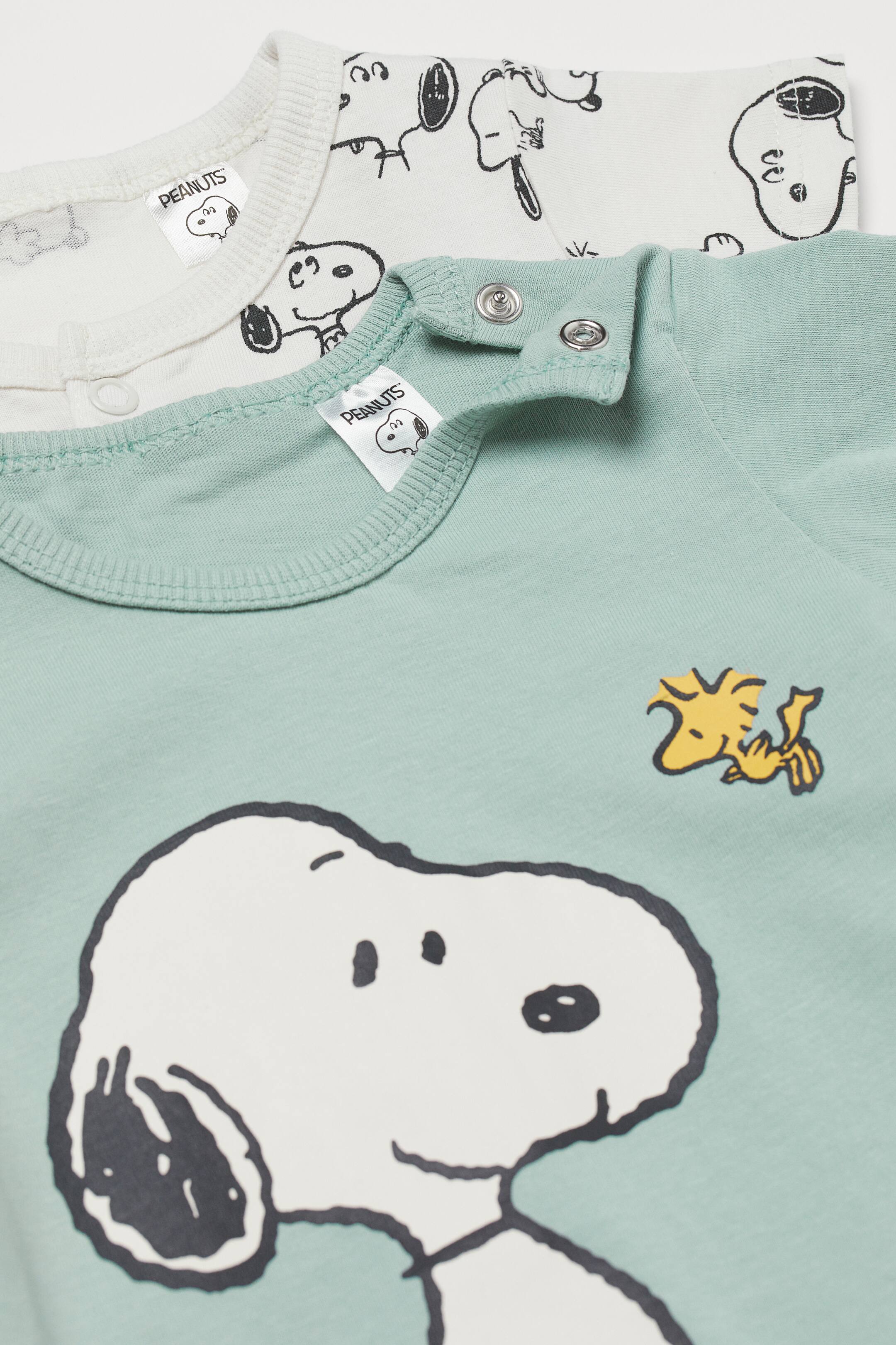 Dve pamučne pidžame - Svetlotirkizna/Snupi - Kids | H&M RS