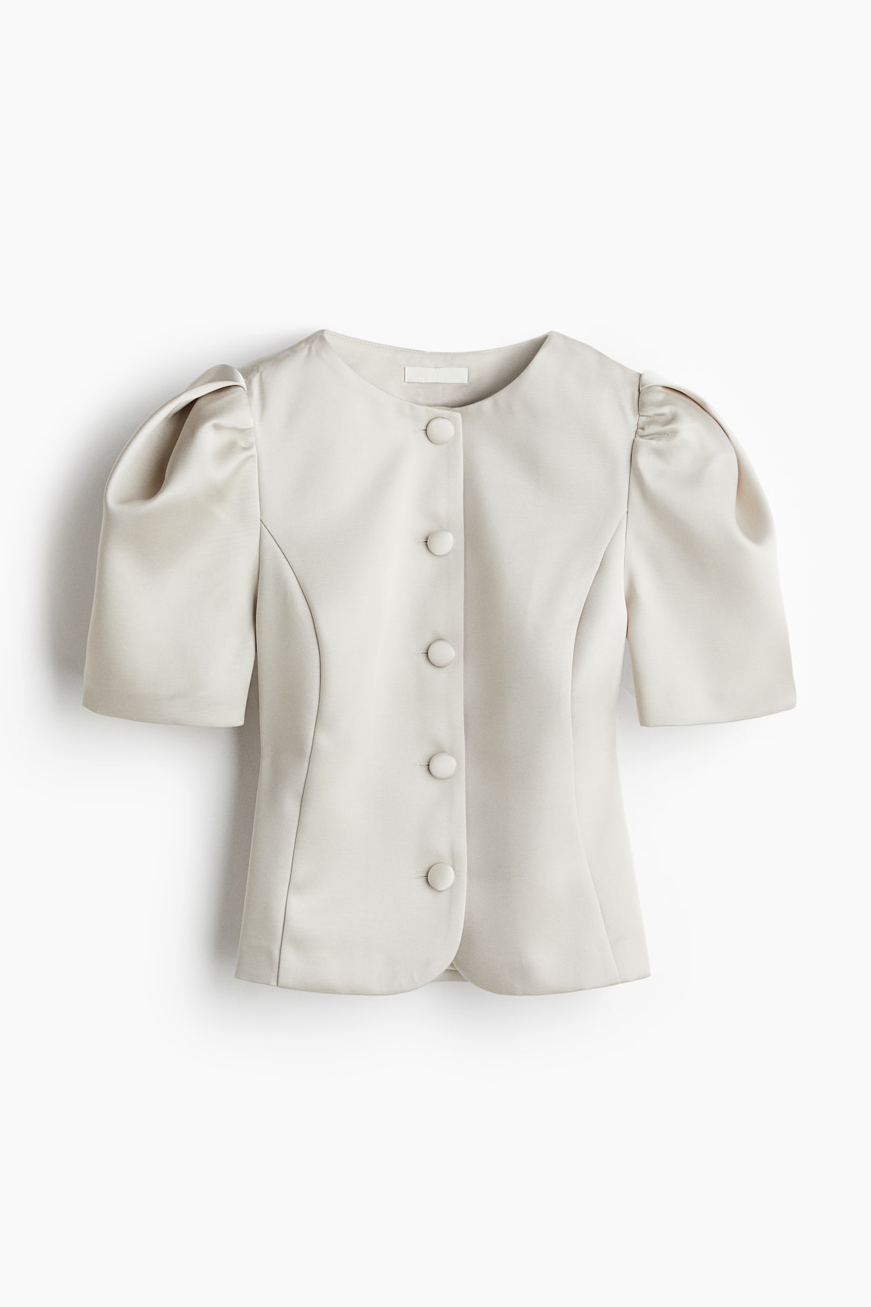 Puff-sleeved blouse - Light beige - Ladies | H&M MY