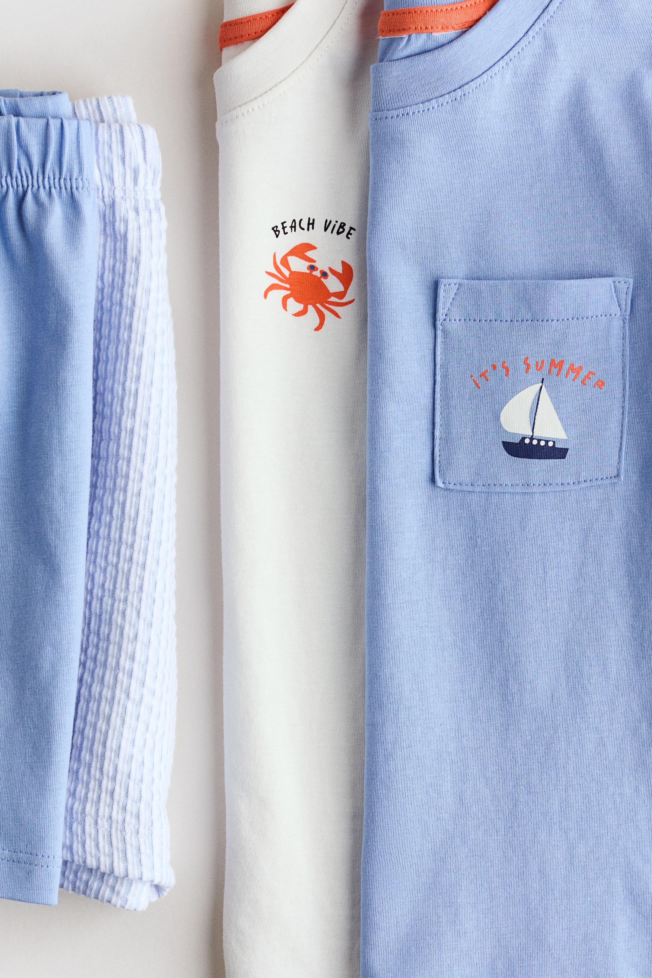 White/light blue 2-Pack Jersey Pajamas for kids | H&M PH